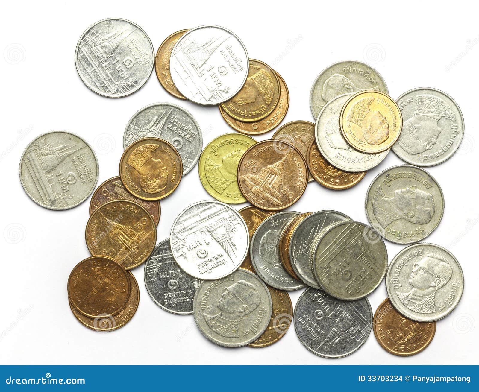 Thai coins stock photo. Image of closeup, lots, heap - 33703234