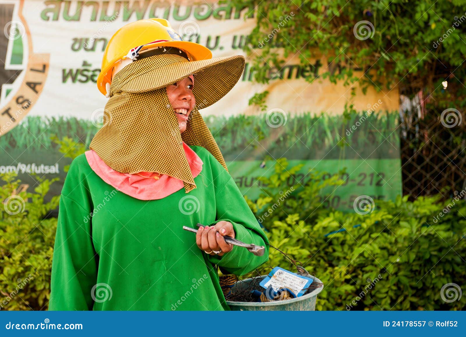 Thai construction worker editorial photography. Image of instruments ...