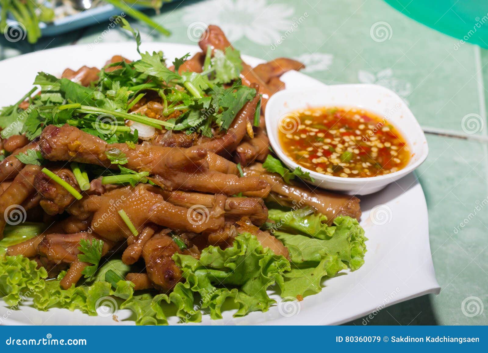 Thai cooked chicken feet stock image. Image of bizarre - 80360079