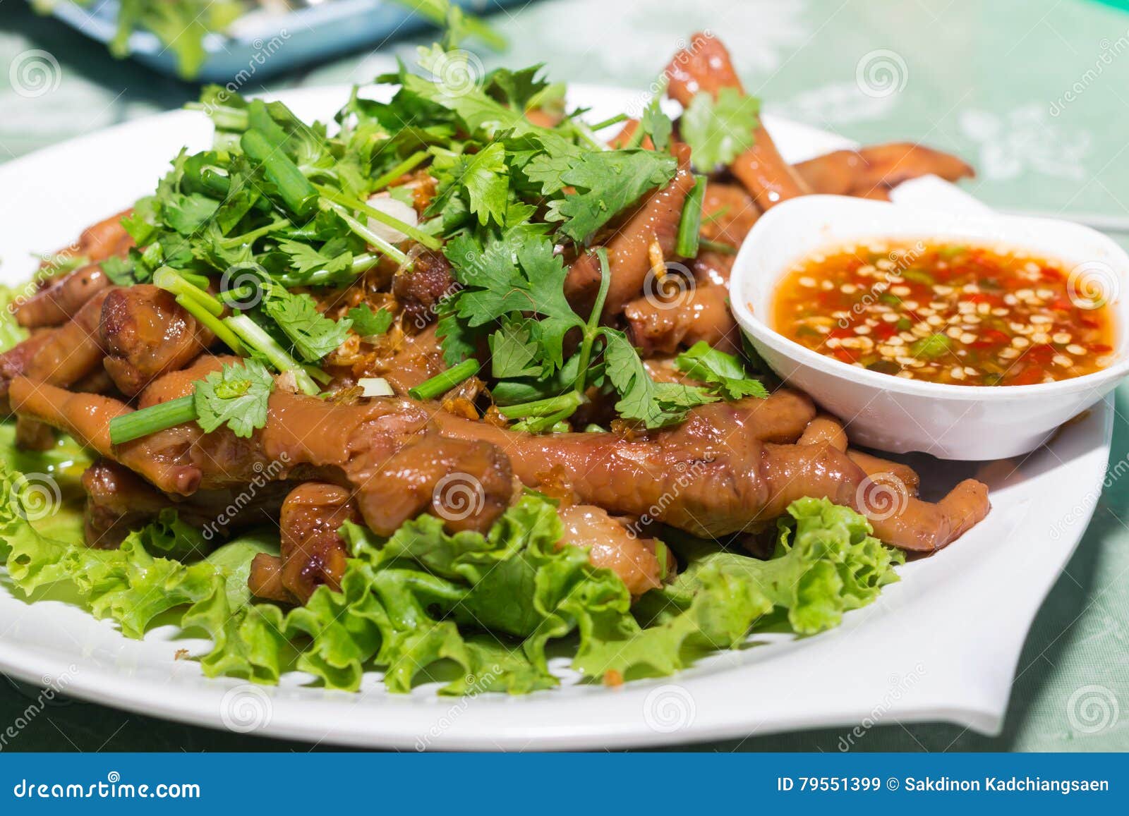 Thai Cooked Chicken Feet with Sauce Stock Image - Image of appetizer ...