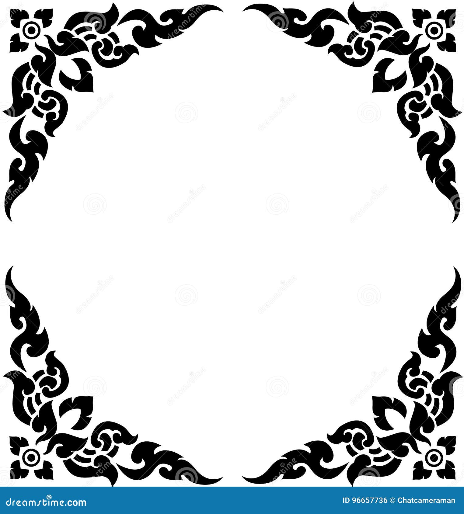 Thai Art Frame Border Pattern Cartoon Vector | CartoonDealer.com #101410403