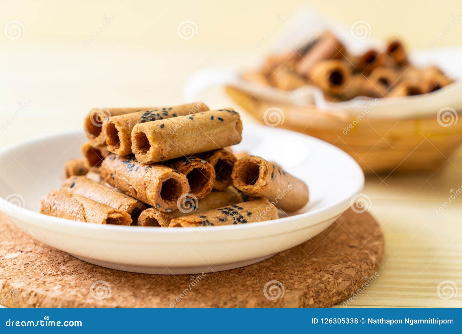 Thai crispy coconut roll stock photo. Image of breakfast - 126305338