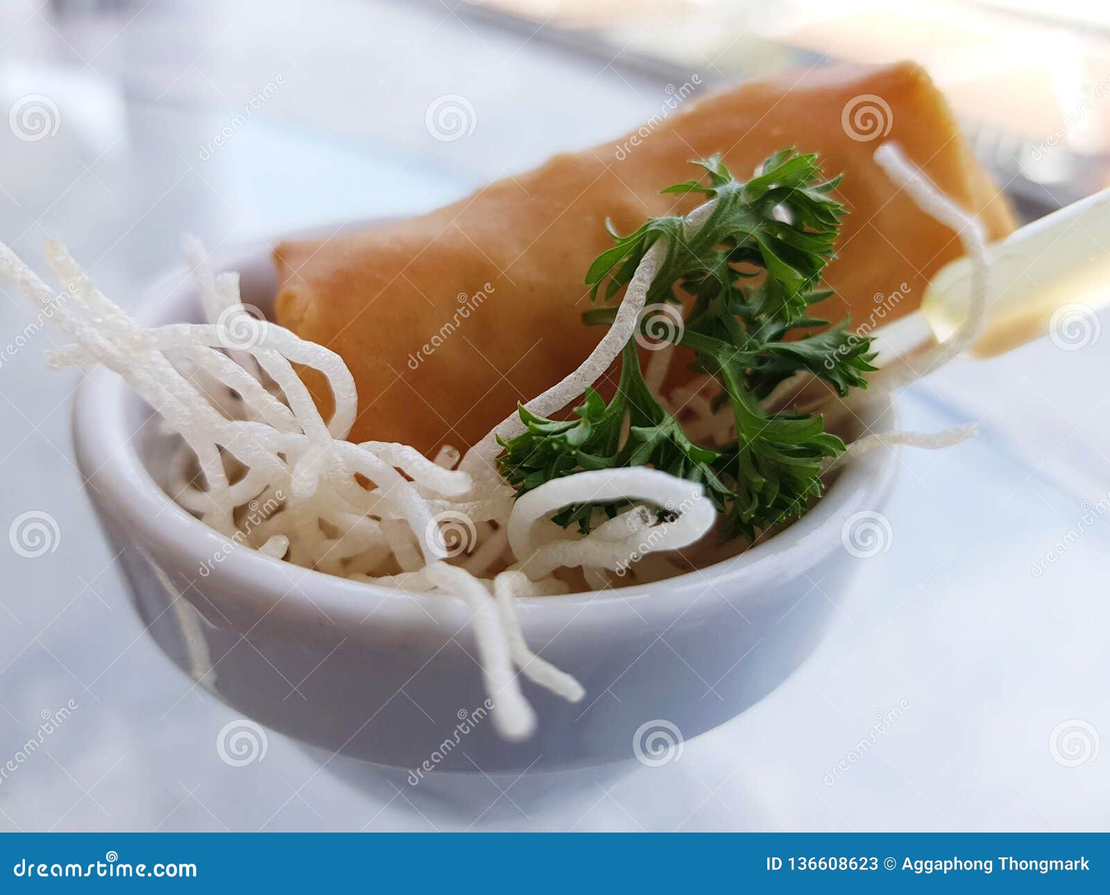 Thai Crispy Mee with Spring Rolls Stock Image - Image of healthy ...