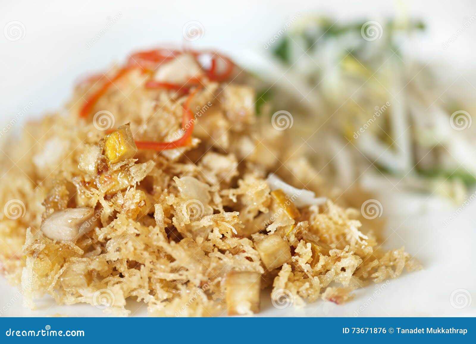 Thai Crispy Rice Cracker. A Closed Up Texture Of Khaotan, A Common ...