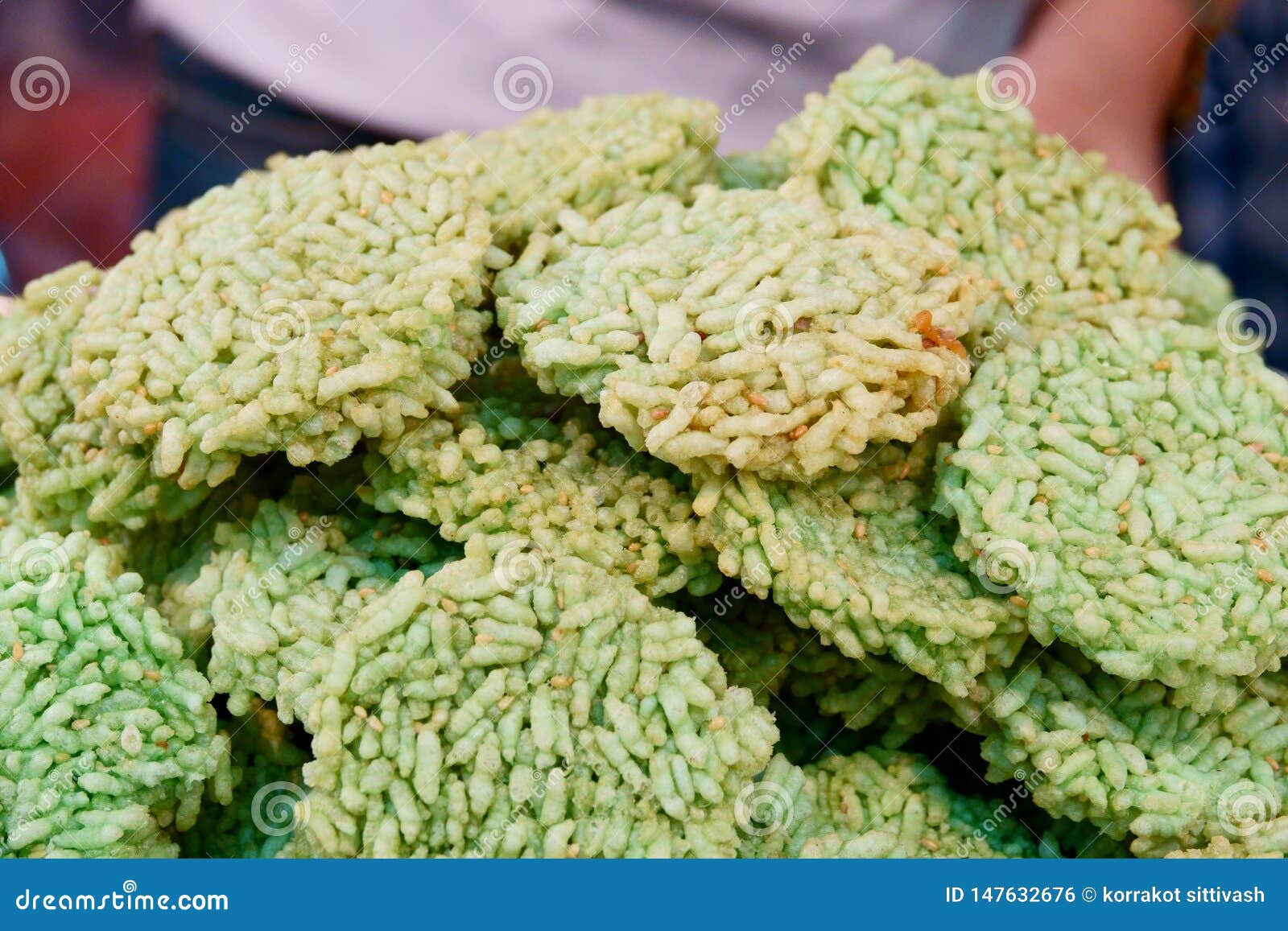 Thai Crispy Rice, Thai Rice Cracker, Close Up Stock Photo - Image of ...