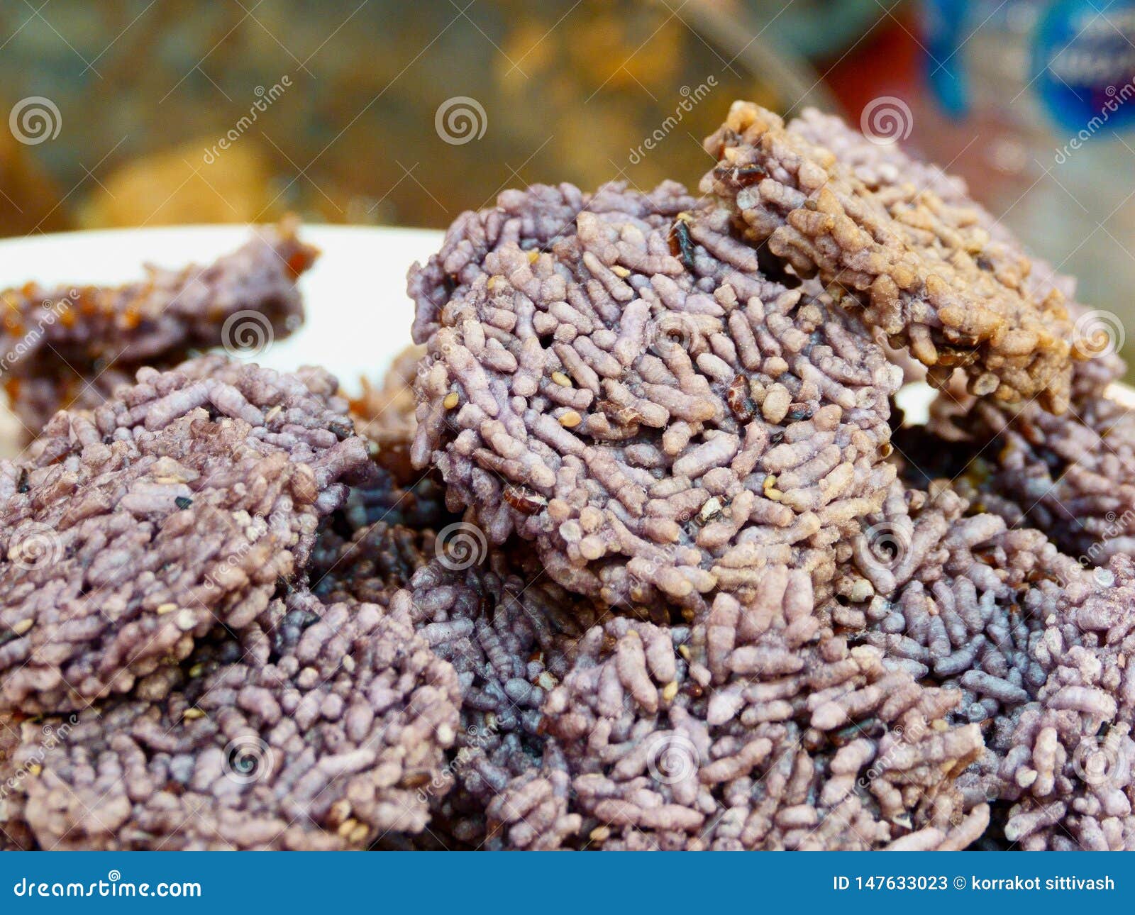 Thai Crispy Rice, Thai Rice Cracker, Close Up Stock Image - Image of ...