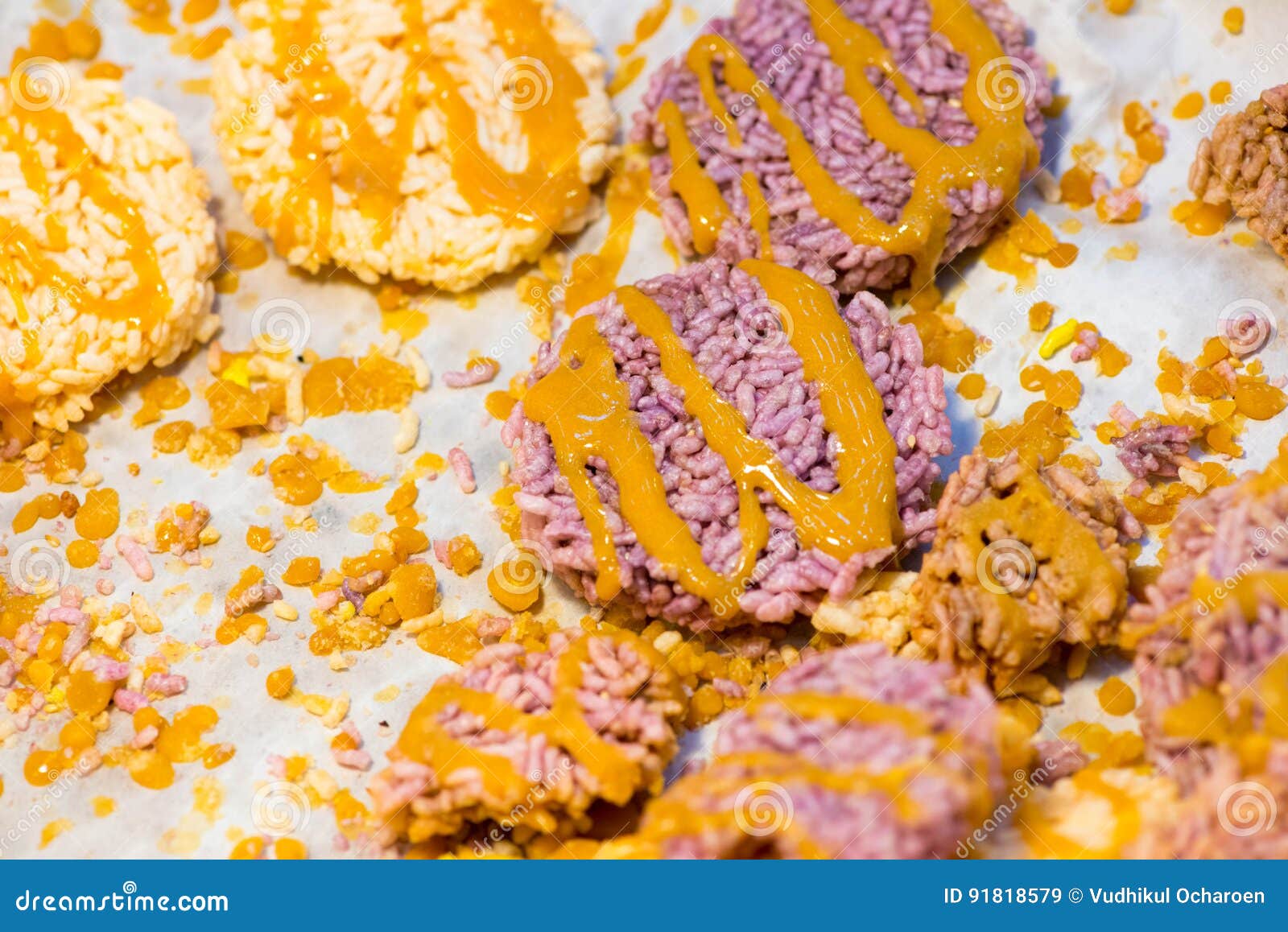 Thai crispy rice cracker stock image. Image of candy - 91818579