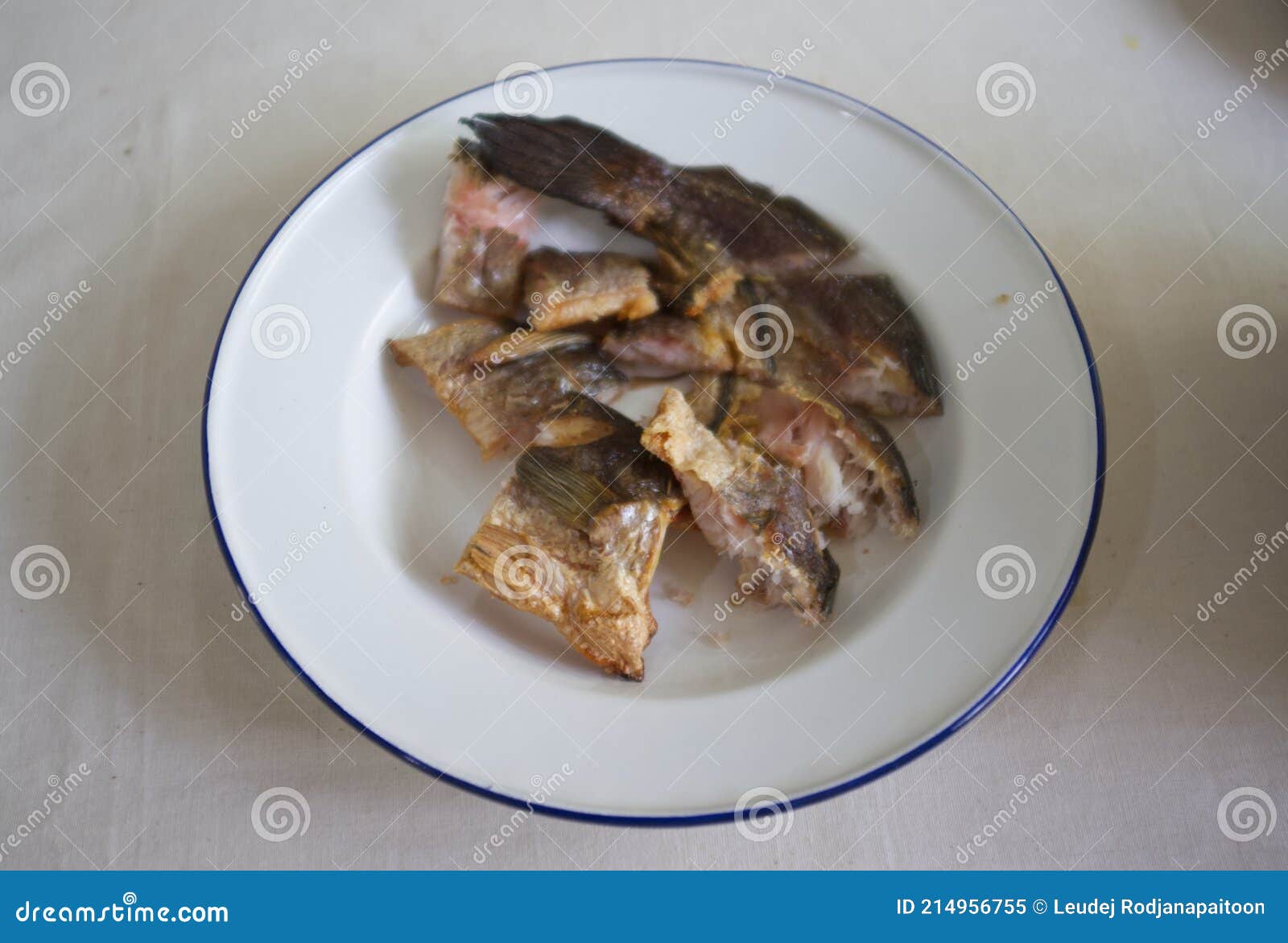 Thai Cuisine , Fried Sun Dried Snakehead Fish Stock Image - Image of ...