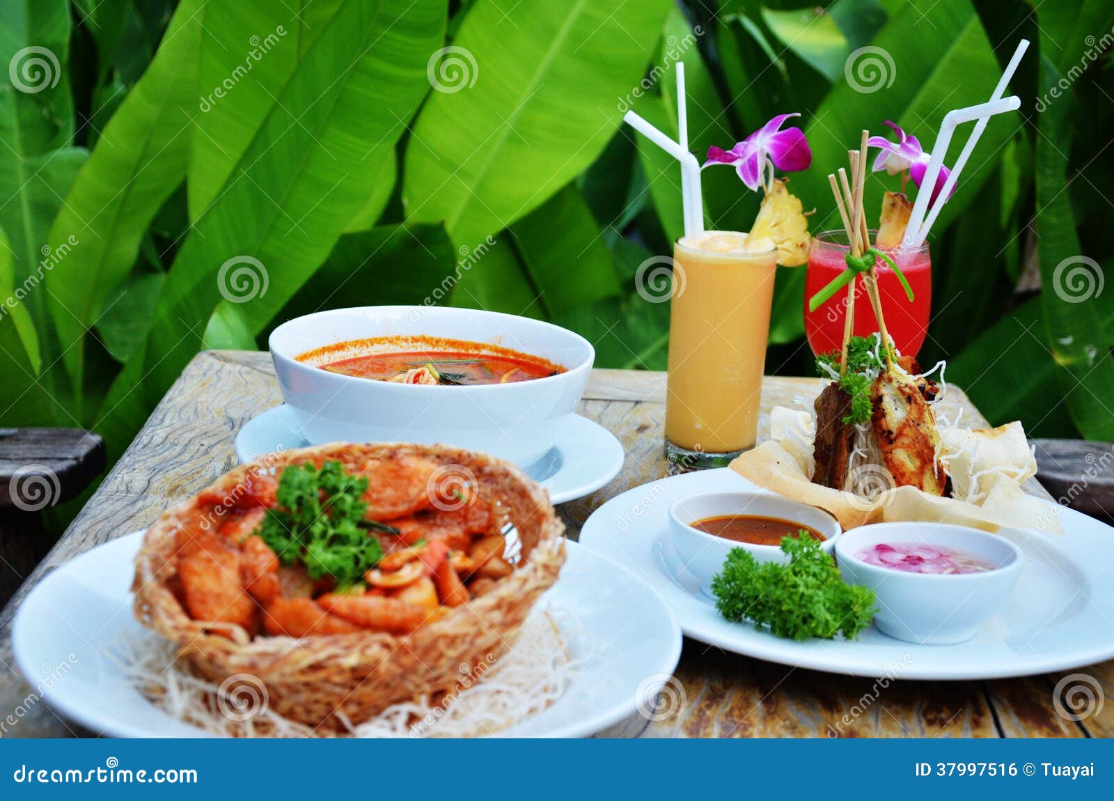 Thai cuisine set stock photo. Image of plate, cashew - 37997516