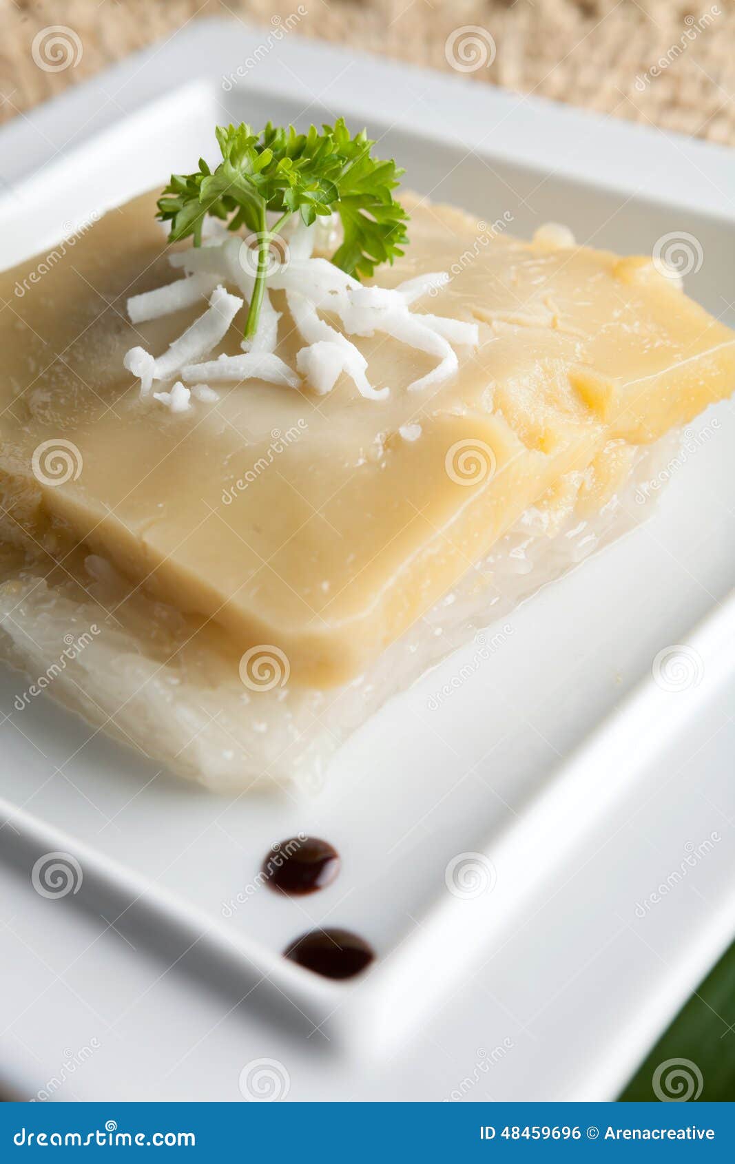 Thai Custard with Sticky Rice Stock Photo - Image of gourmet, rice ...