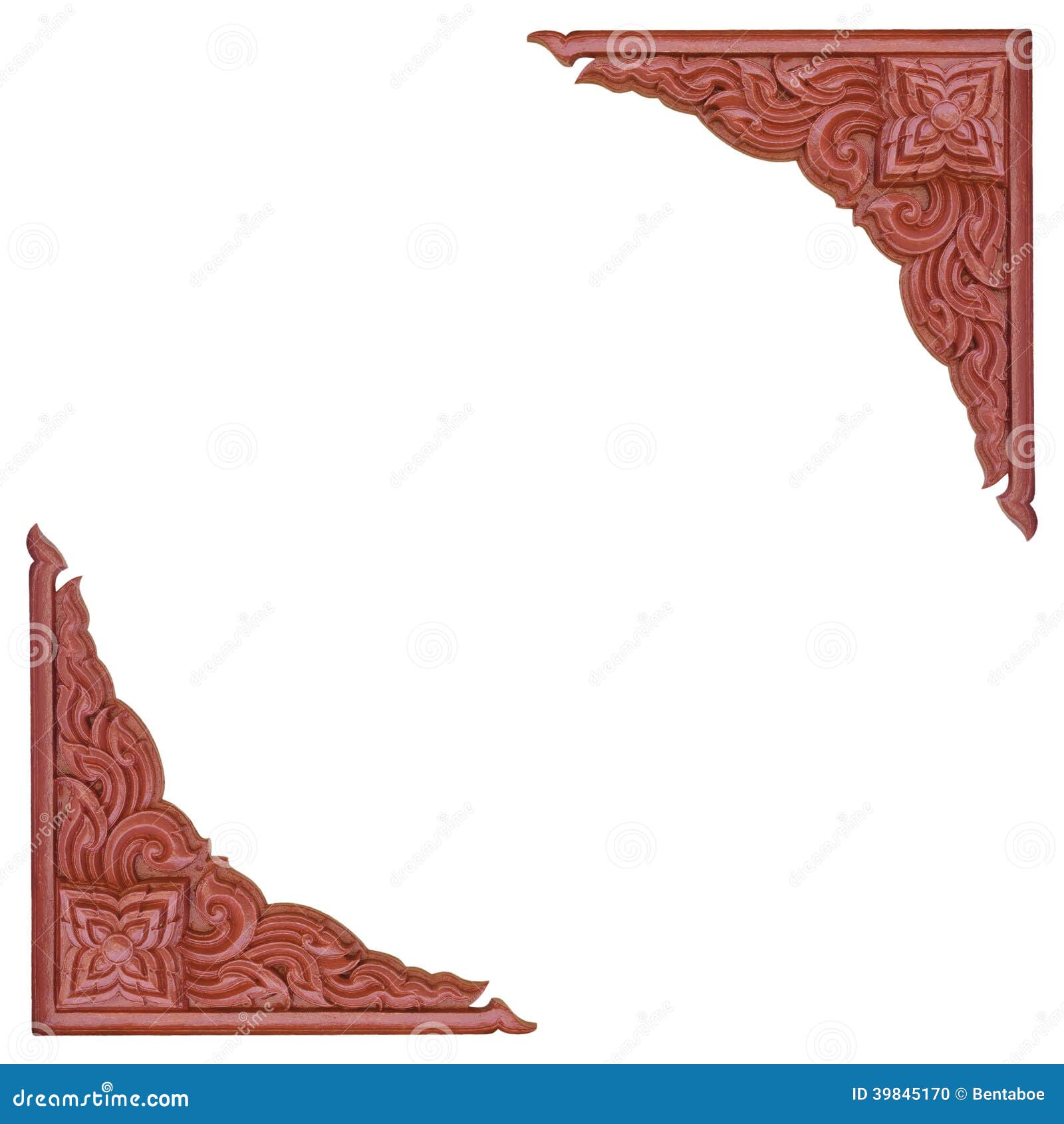 Thai Decorative Pattern Frame Isolated on White Ba Stock Photo - Image ...
