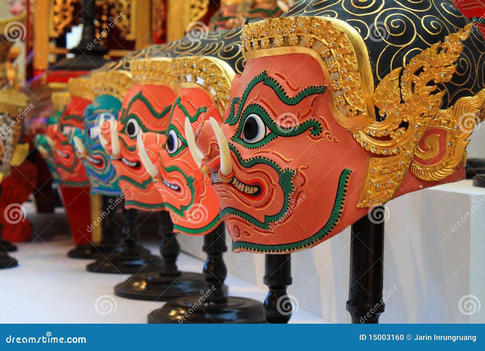 Thai demon face stock photo. Image of green, mask, face - 15003160