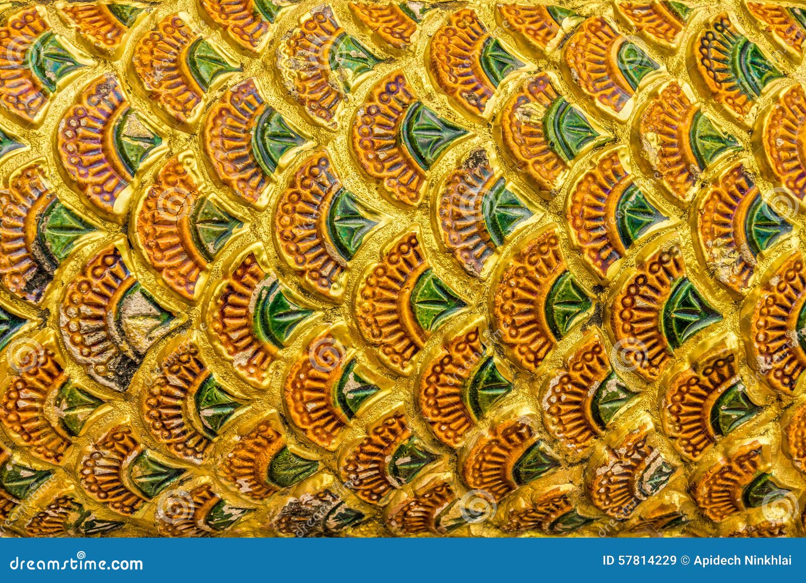 Thai Design Pattern of Naga (fabulous Serpent) Scales Stock Image ...