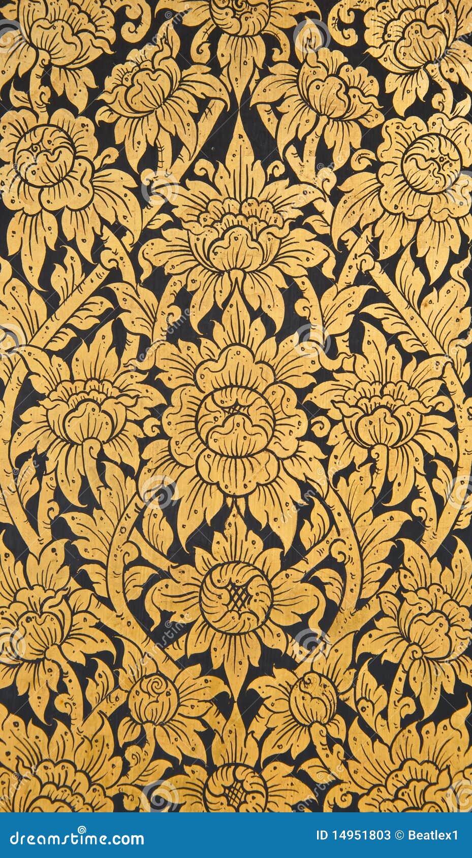 Thai designs on the walls. stock image. Image of floral - 14951803