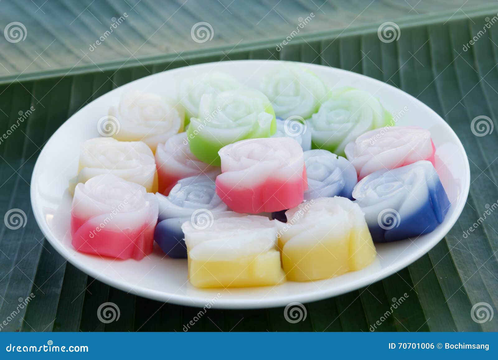 Kanom Chan Or Steamed Layer Cake. Layer Sweet Cake Made In The Shape Of ...