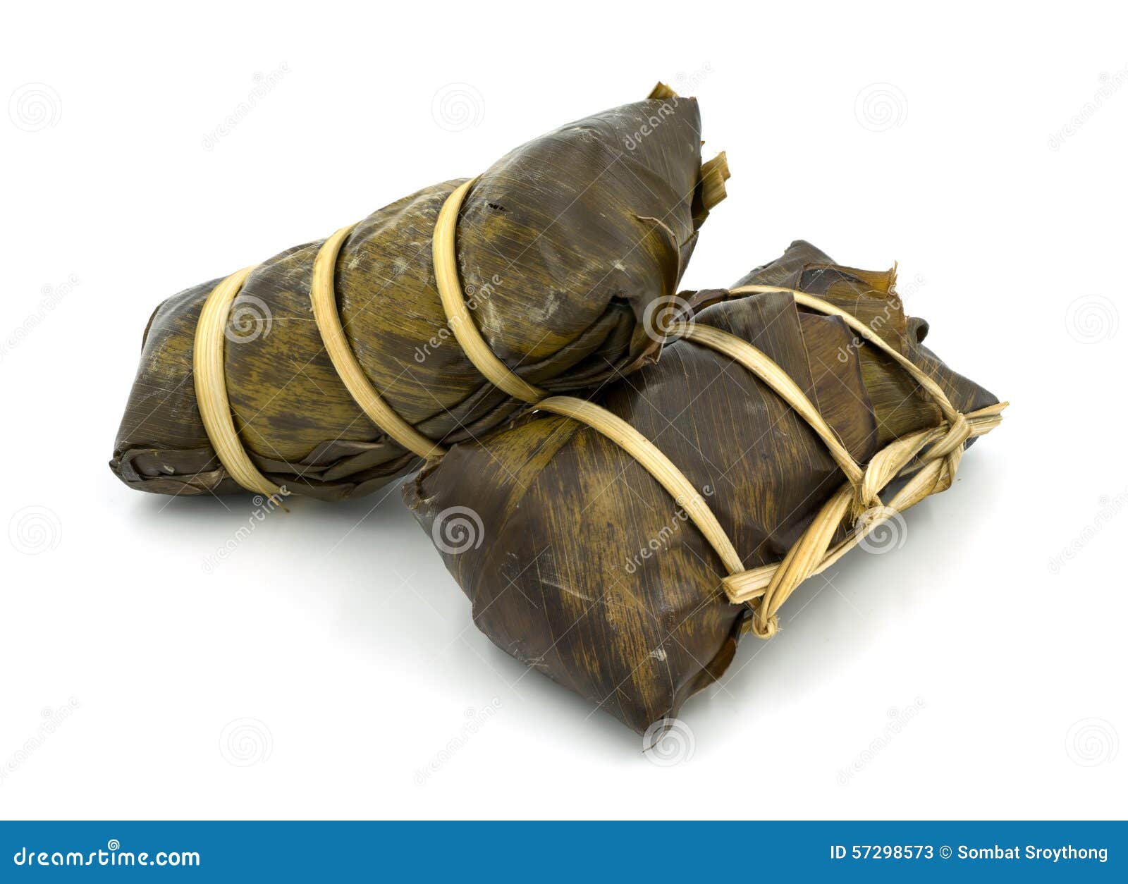 Thai dessert kao tom mad stock image. Image of cuisine - 57298573