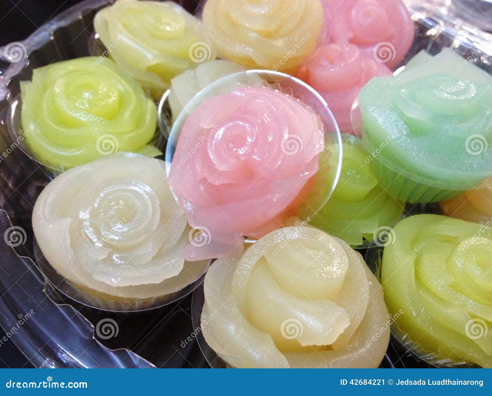 Thai Dessert Layer Pudding Rose Shape Stock Image - Image of pudding ...