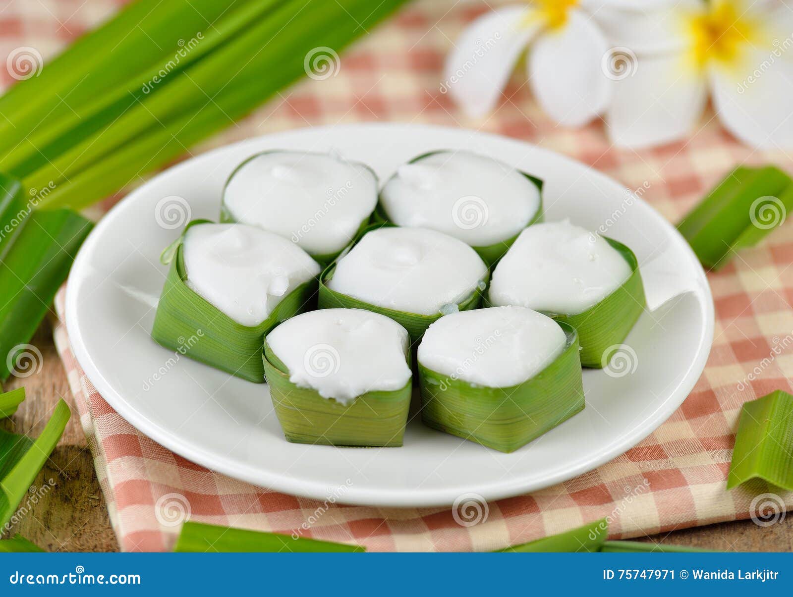 Thai Dessert ,pudding Coconut Topping Stock Image - Image of milk ...
