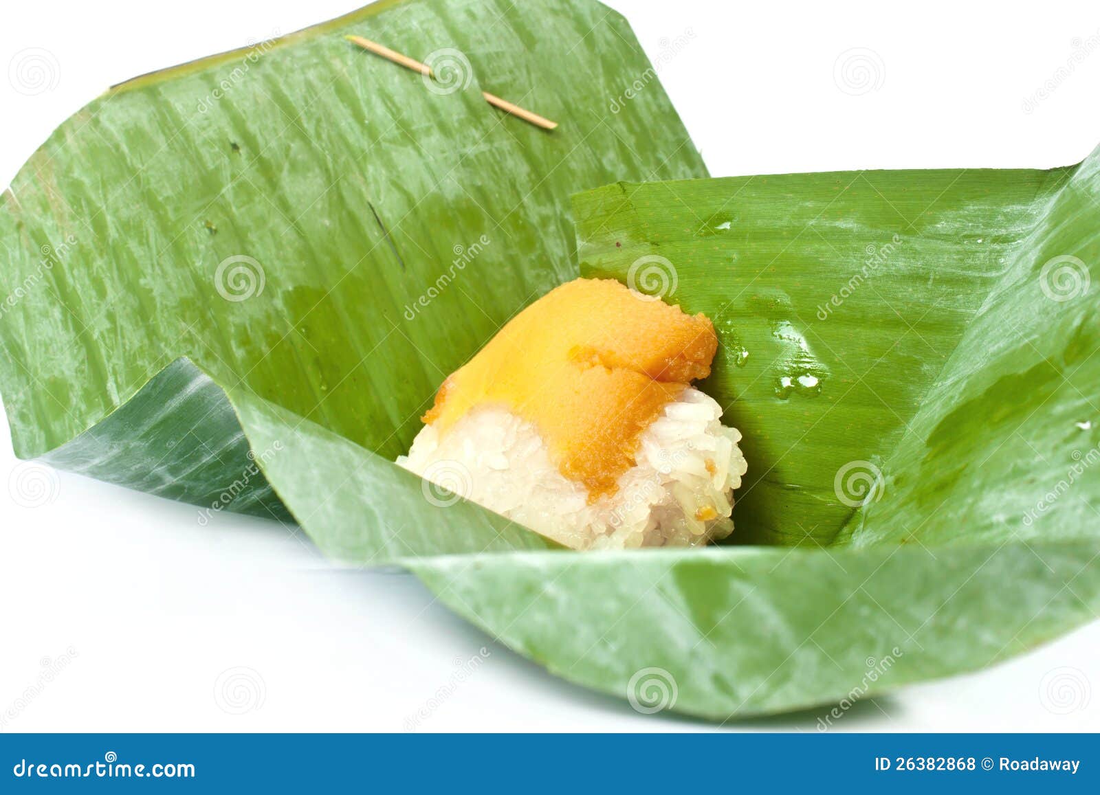 Thai Dessert, Sticky Rice with Steamed Custard Stock Photo - Image of ...