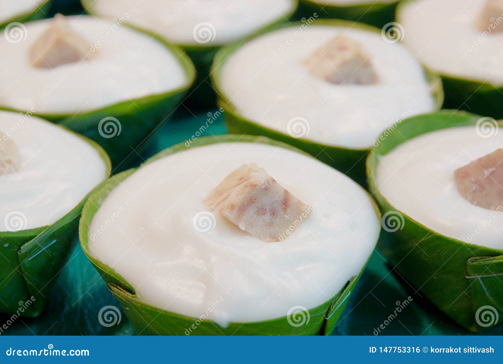 Tako Traditional Thai Pudding With Coconut Topping Is Dessert Of ...