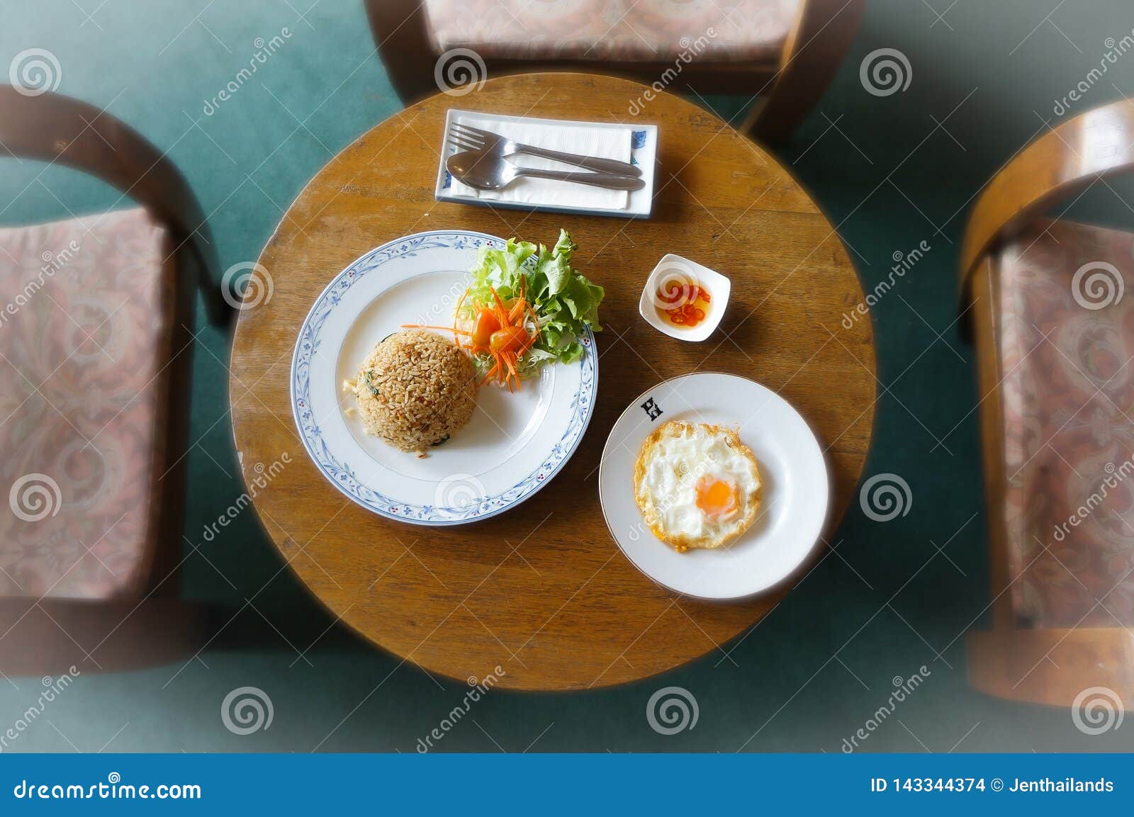 A Thai Dish from a Vertical Point of View Stock Photo - Image of ...