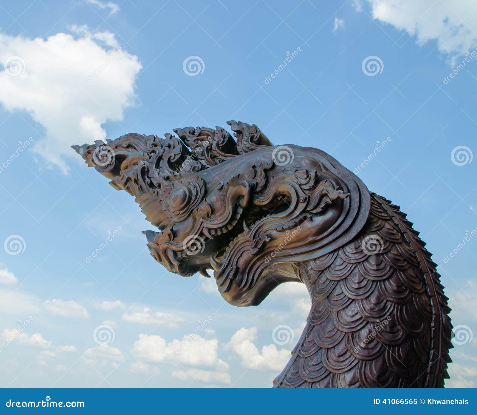 Thai Dragon or King of Naga Statue Stock Image - Image of chinese ...