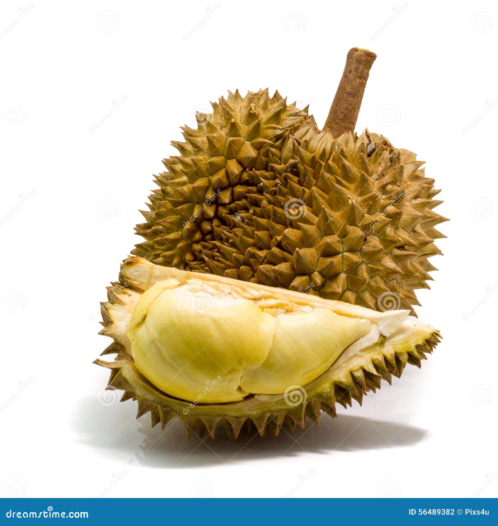 Durian Is A Tropical Fruit From Southeast Asia. Durian On A Blue ...