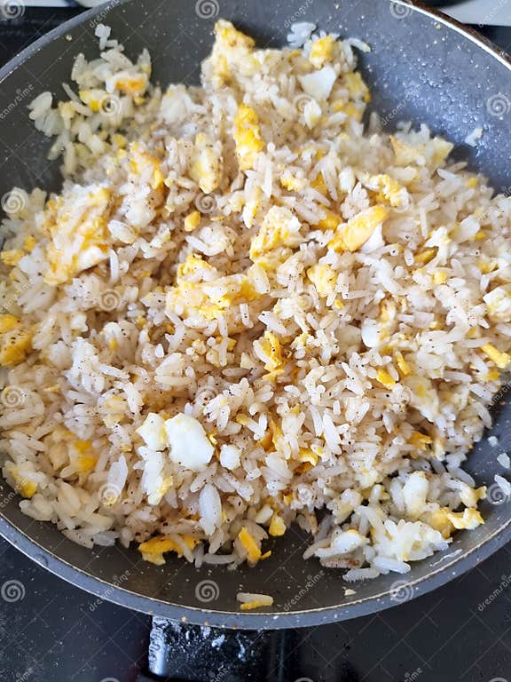 Thai egg fried rice stock photo. Image of cooking, asian - 253973118