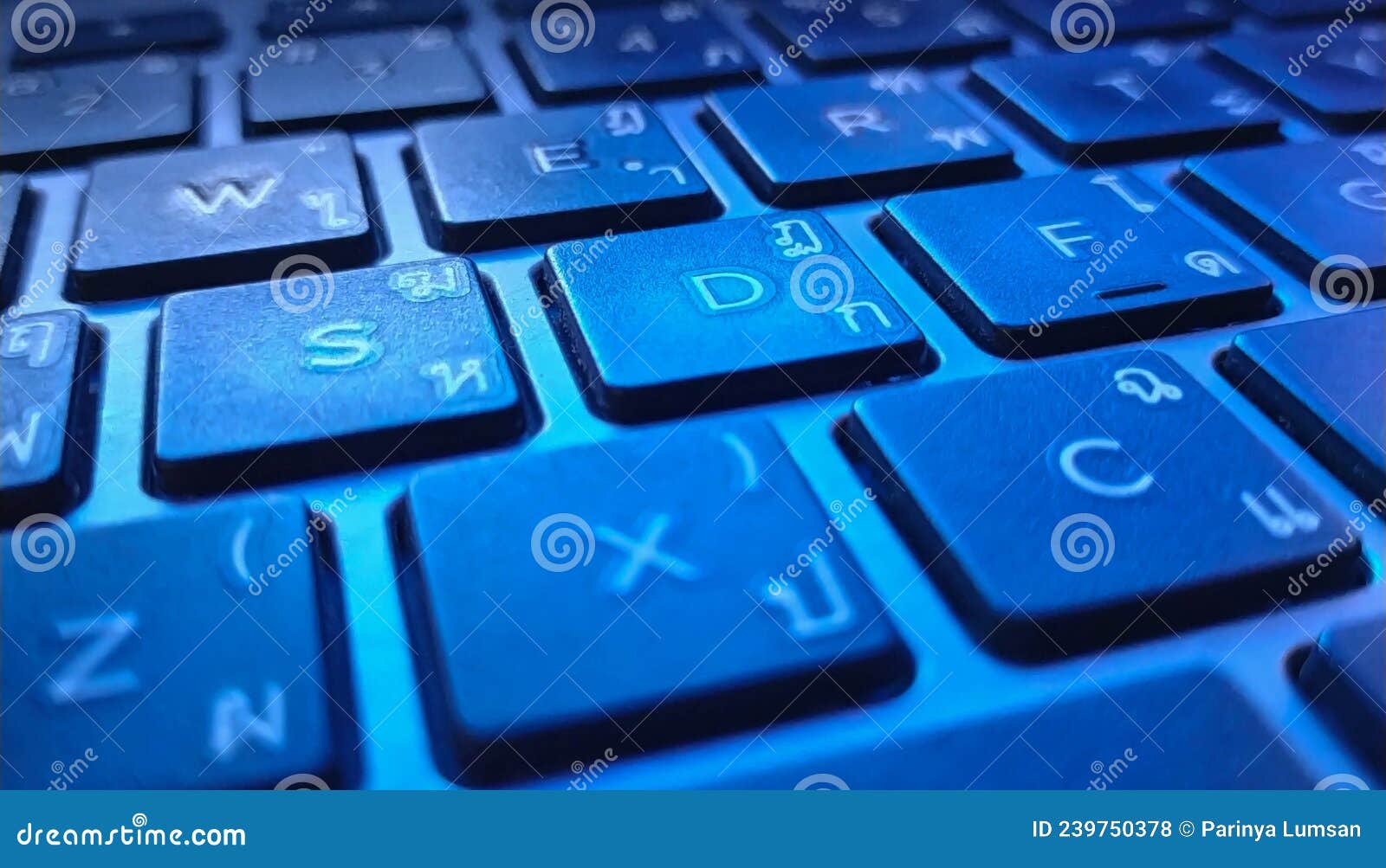 Thai-English Keyboard of a Notebook. Stock Photo - Image of monitor ...