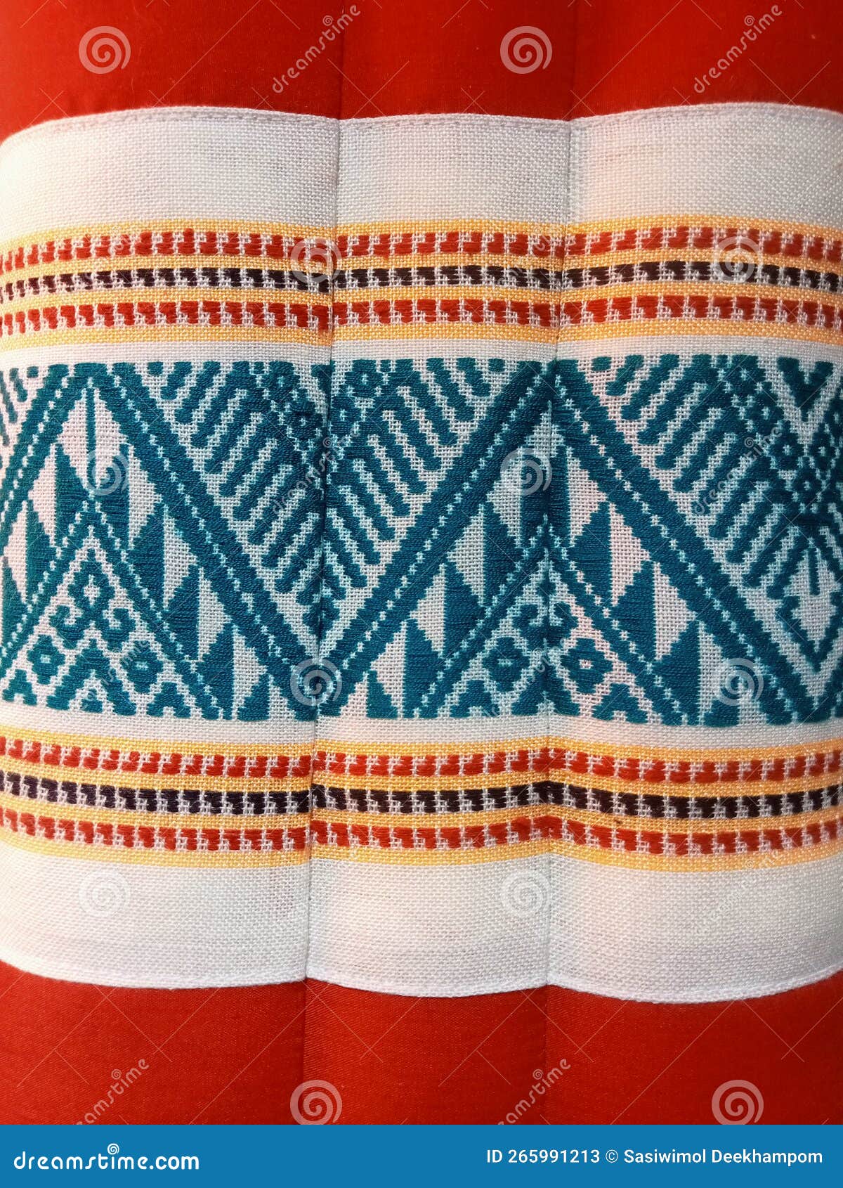 Thai Red Blue Fabric Pattern, Pattern Fabric Stock Image - Image of ...