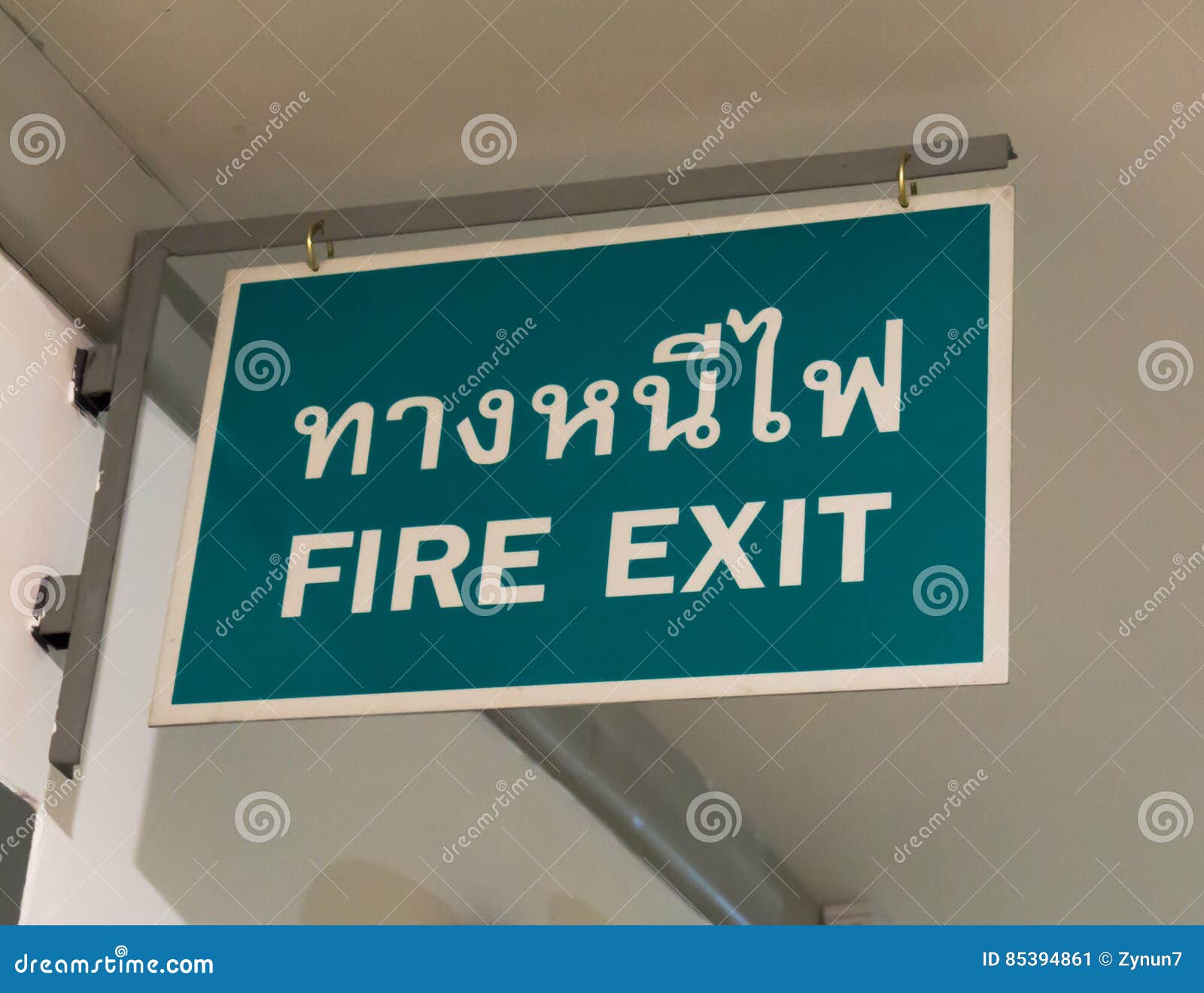 Thai fire exit. stock image. Image of safety, direction - 85394861
