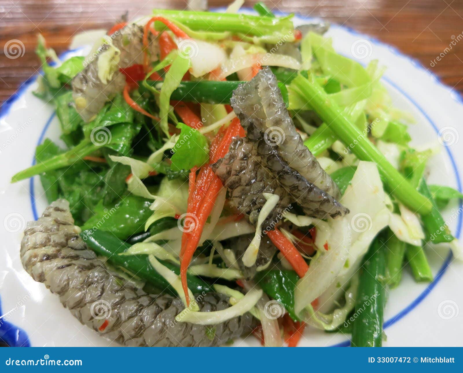 Thai Fish Skin Salad stock photo. Image of vegetables - 33007472