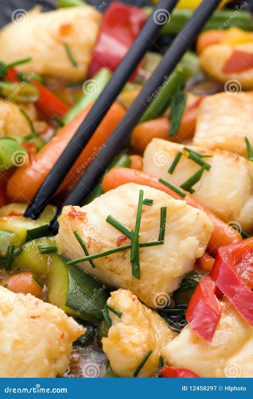 Thai Fish with Vegetable stock image. Image of dinner - 12458297