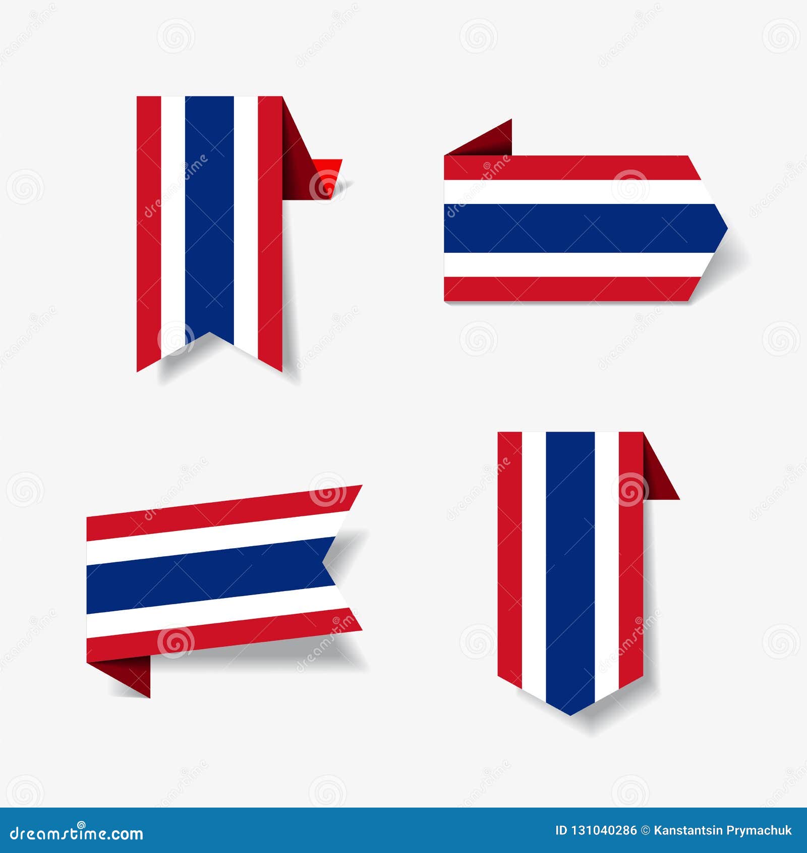 Thai Flag Stickers and Labels. Vector Illustration. Stock Vector ...