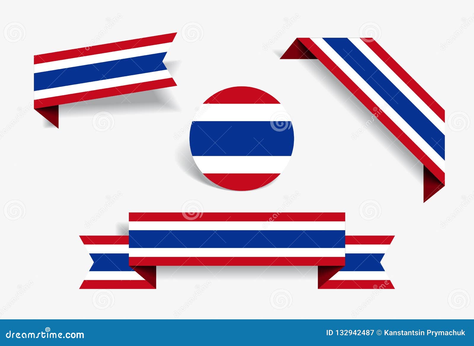 Thai Flag Stickers and Labels. Vector Illustration. Stock Vector ...