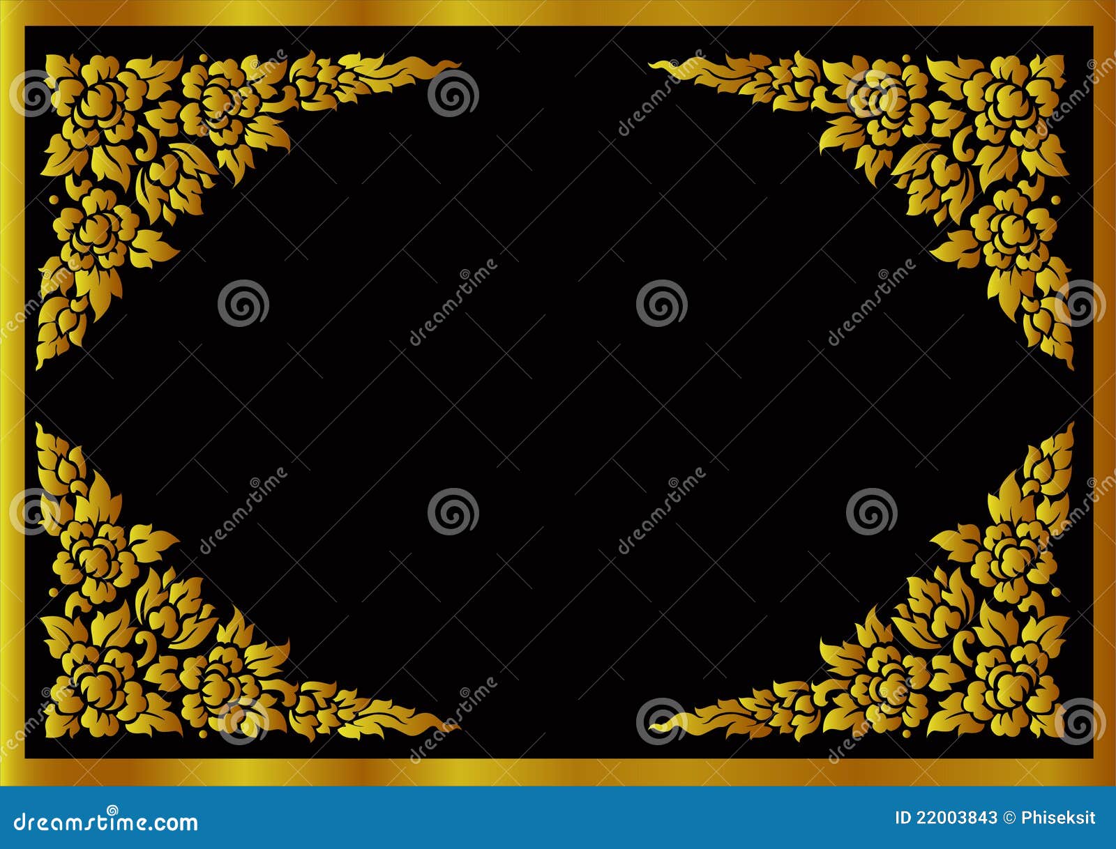 Thai Flower Pattern Seamless Wallpaper Vector Set Illustration ...