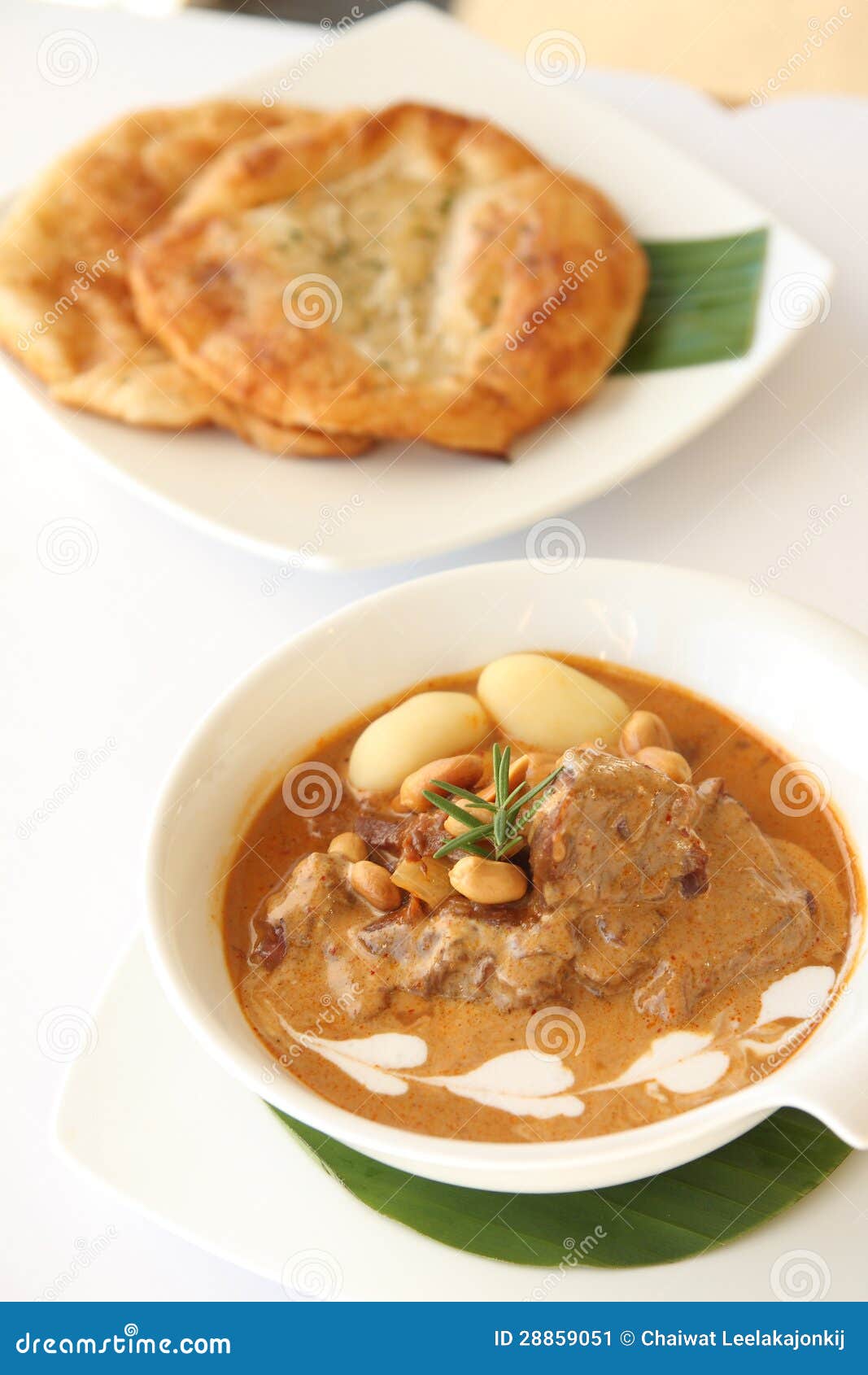 Thai Food, Beef Massaman Curry With Roti Stock Image - Image of muslim ...