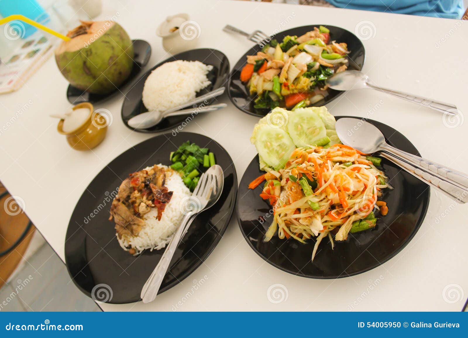 Thai food stock photo. Image of rice, sauce, dish, eating - 54005950