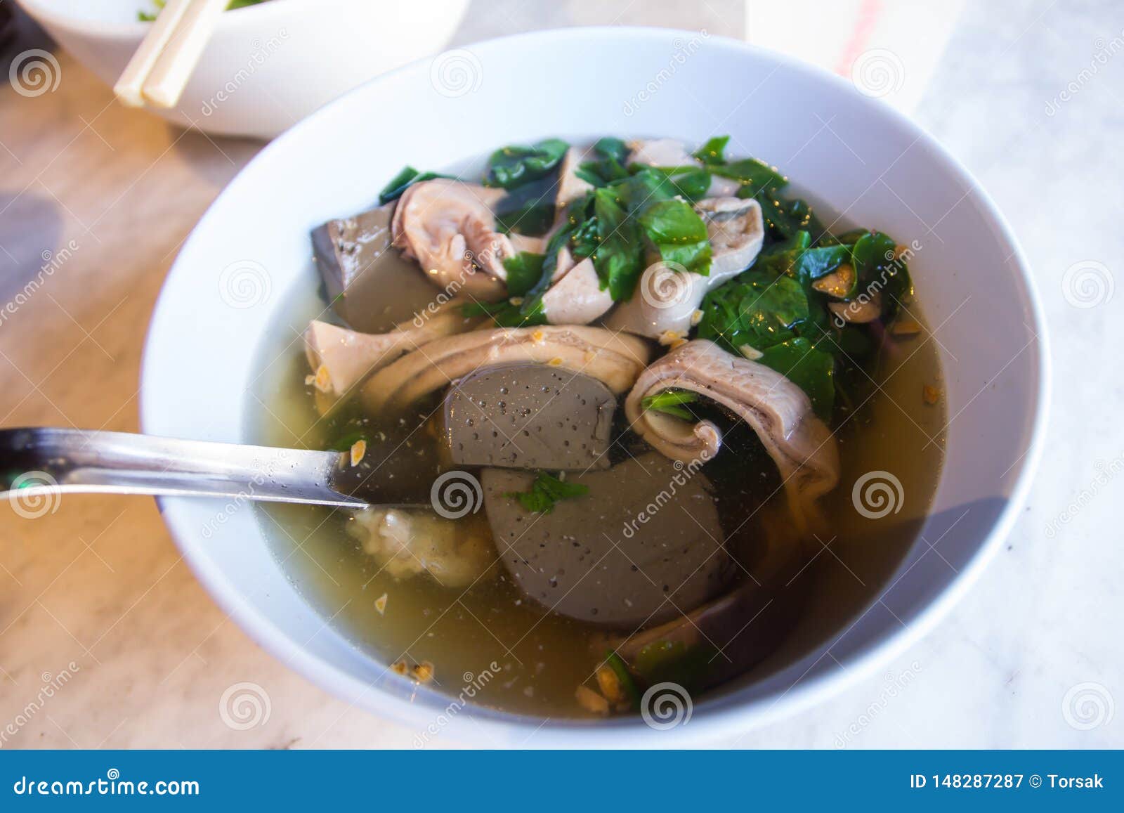 Boiled Chitterlings Internal Organs Of Pig With Clipping Path. Royalty ...