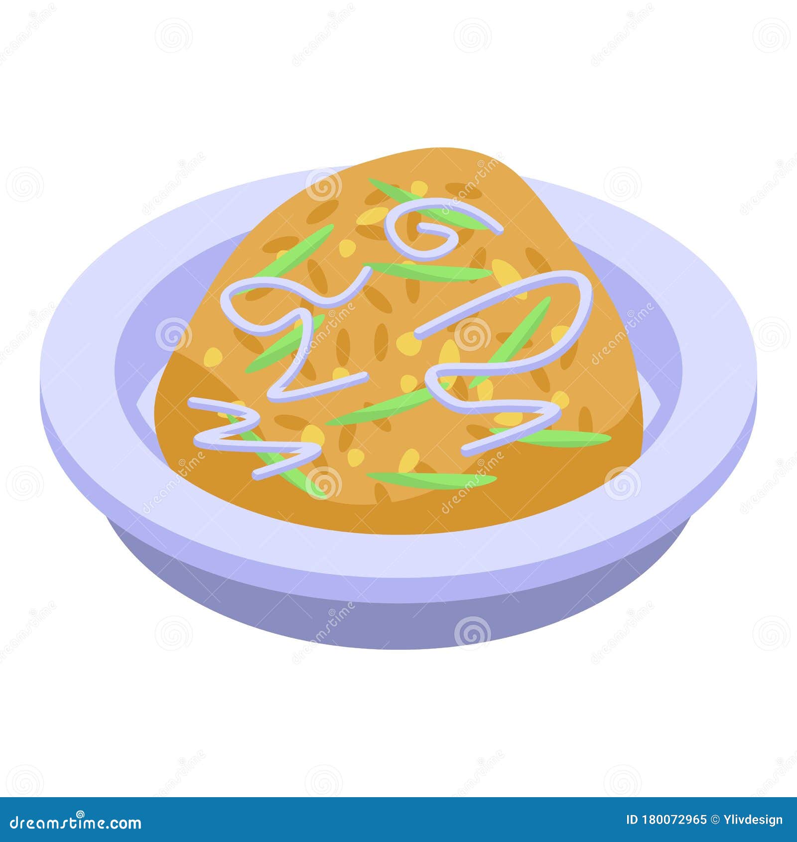 Thai Food Brown Rice Icon, Isometric Style Stock Vector - Illustration ...