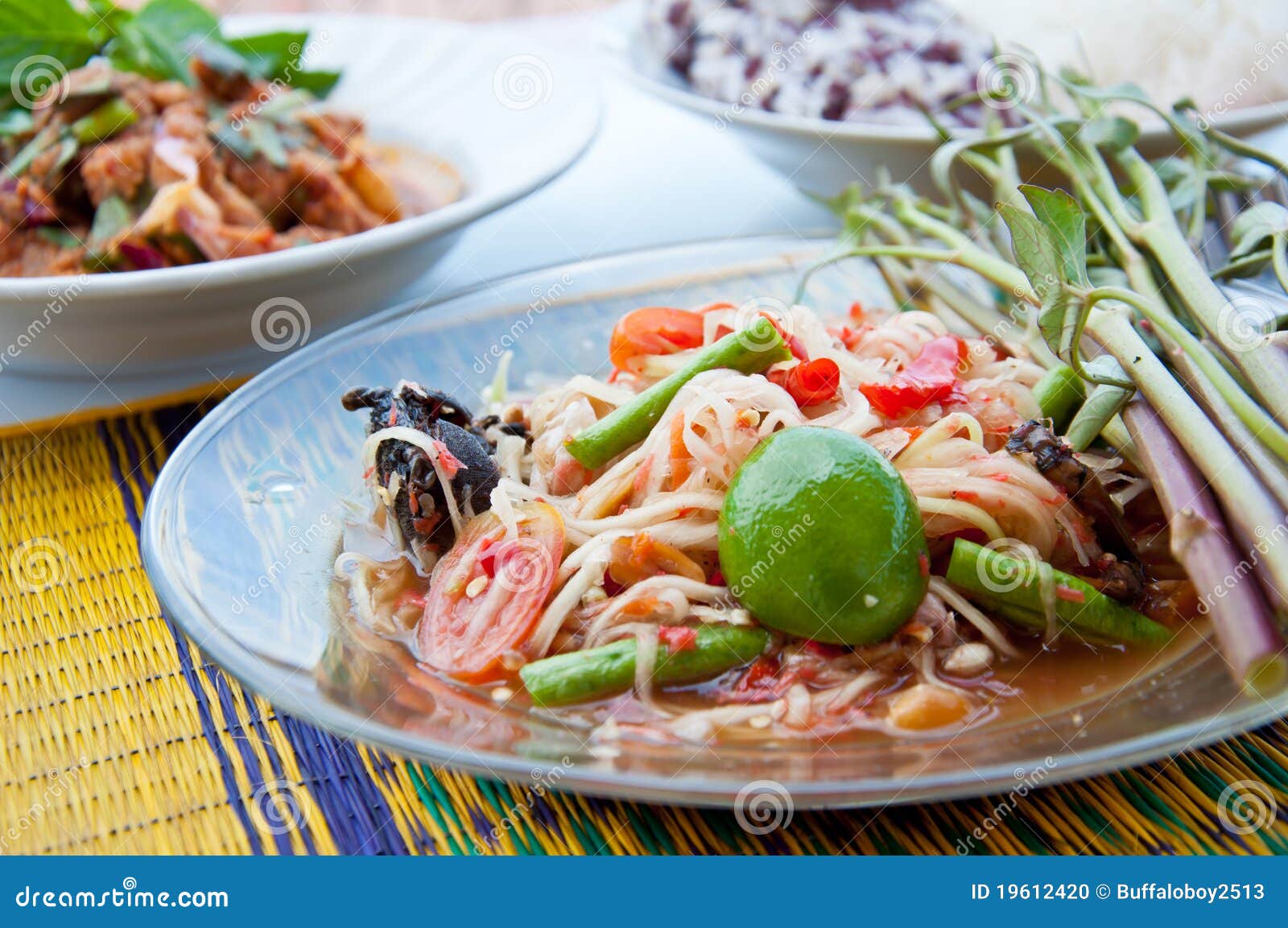Thai food call SOM TAM stock photo. Image of food, horizontal - 19612420