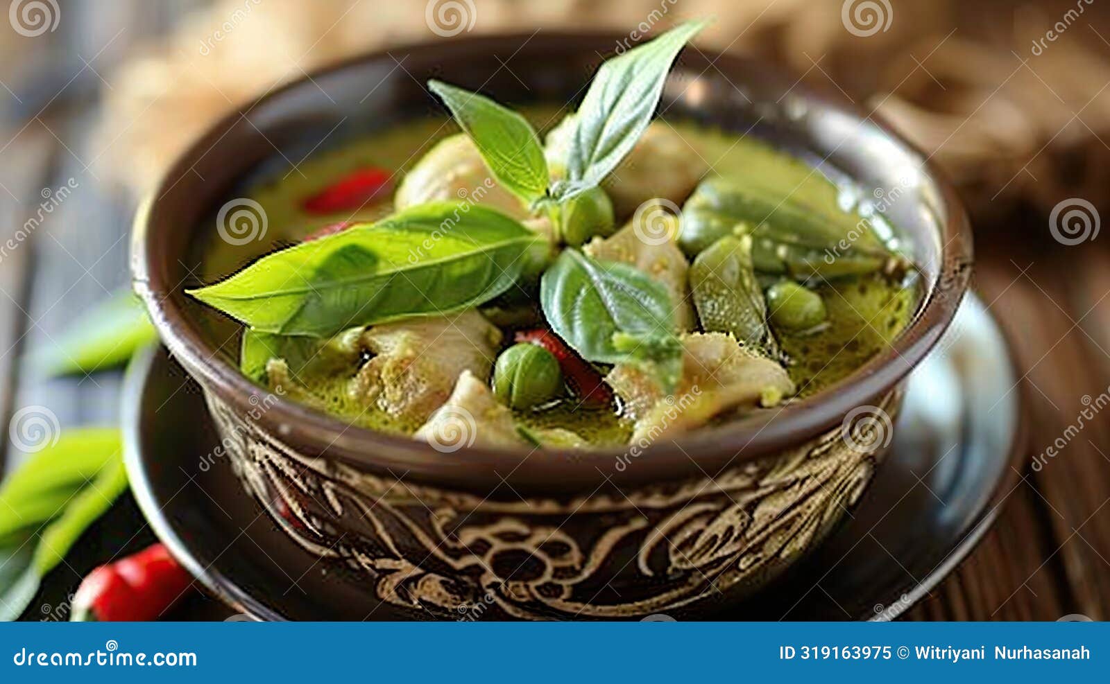 Thai Food Chicken Green Curry . Generative Ai Stock Illustration ... Thai Food Chicken Green Curry . Generative Ai Stock Illustration ...