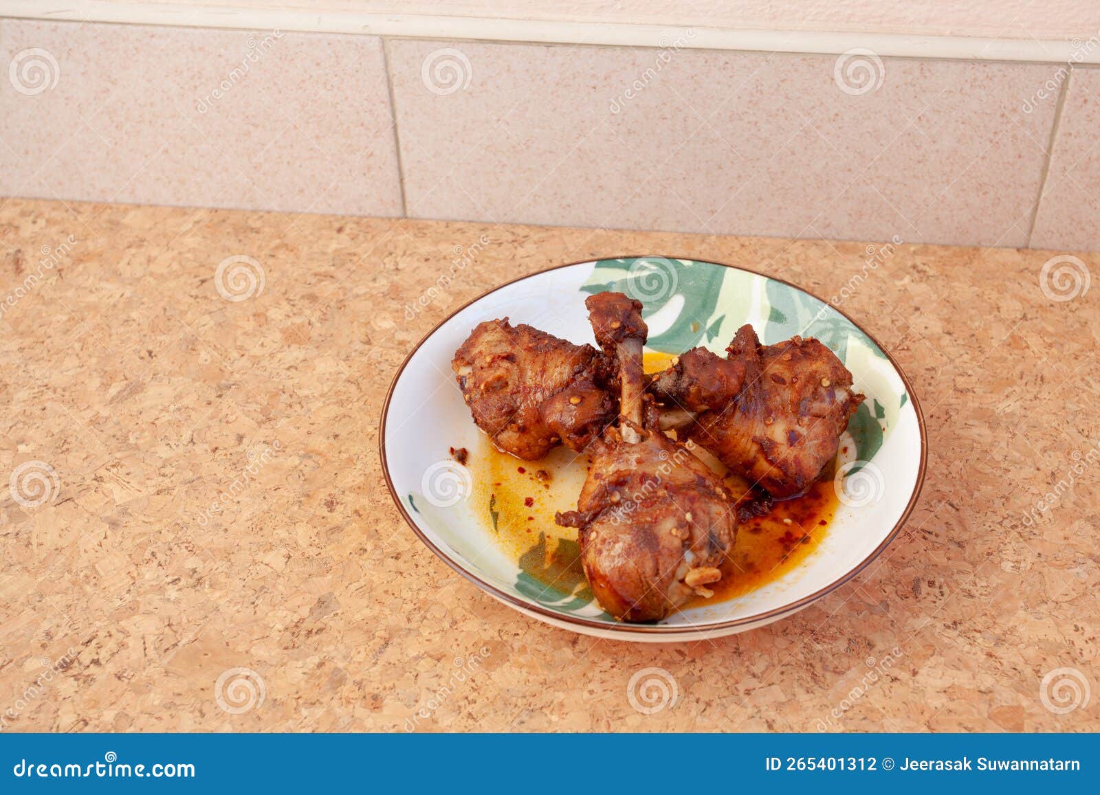 Thai Food, Chicken Leg with Mala Sauce Stock Photo - Image of breast ...