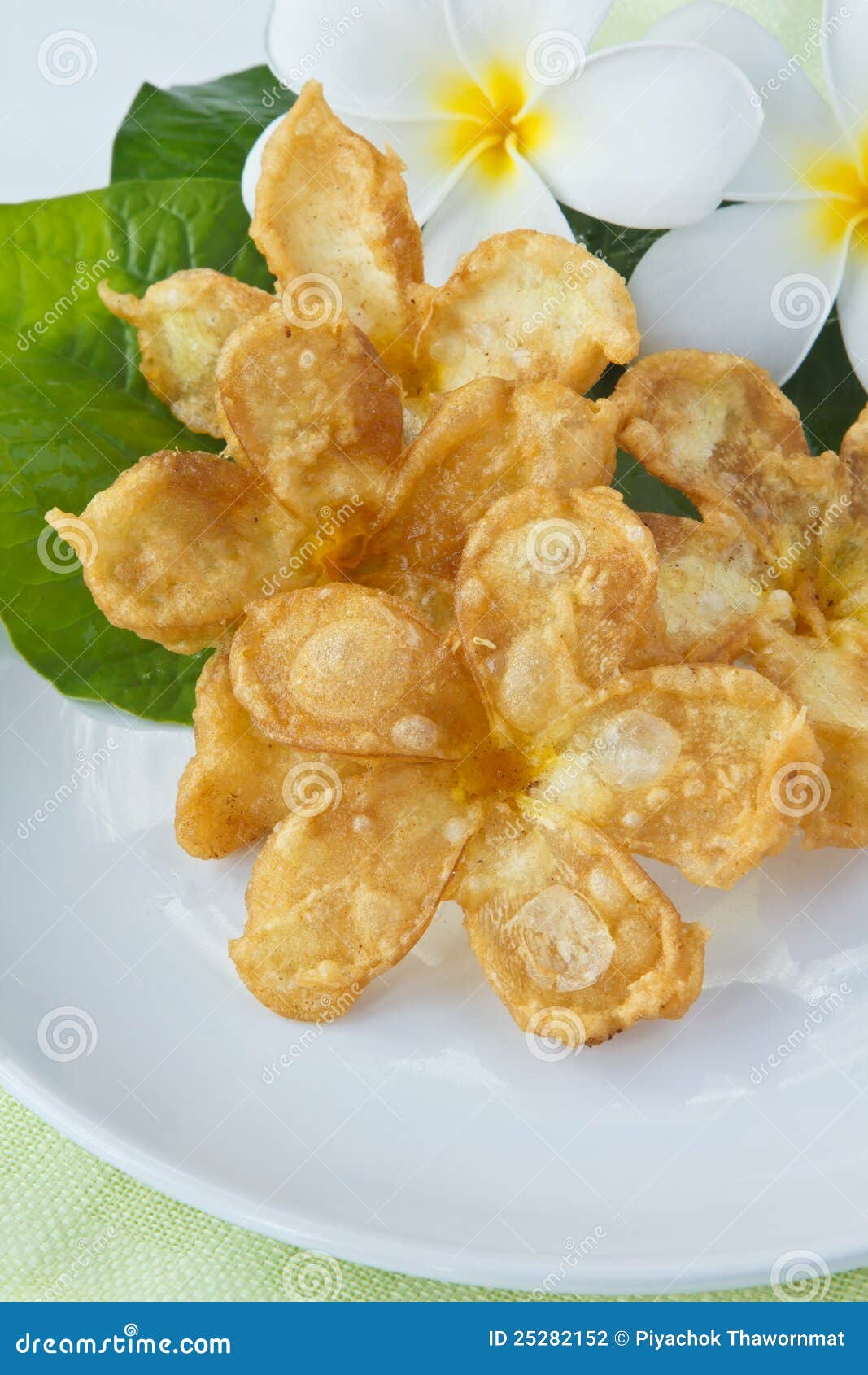 Thai Food, Deep Fried Frowers Stock Photo - Image of plumeria, food ...