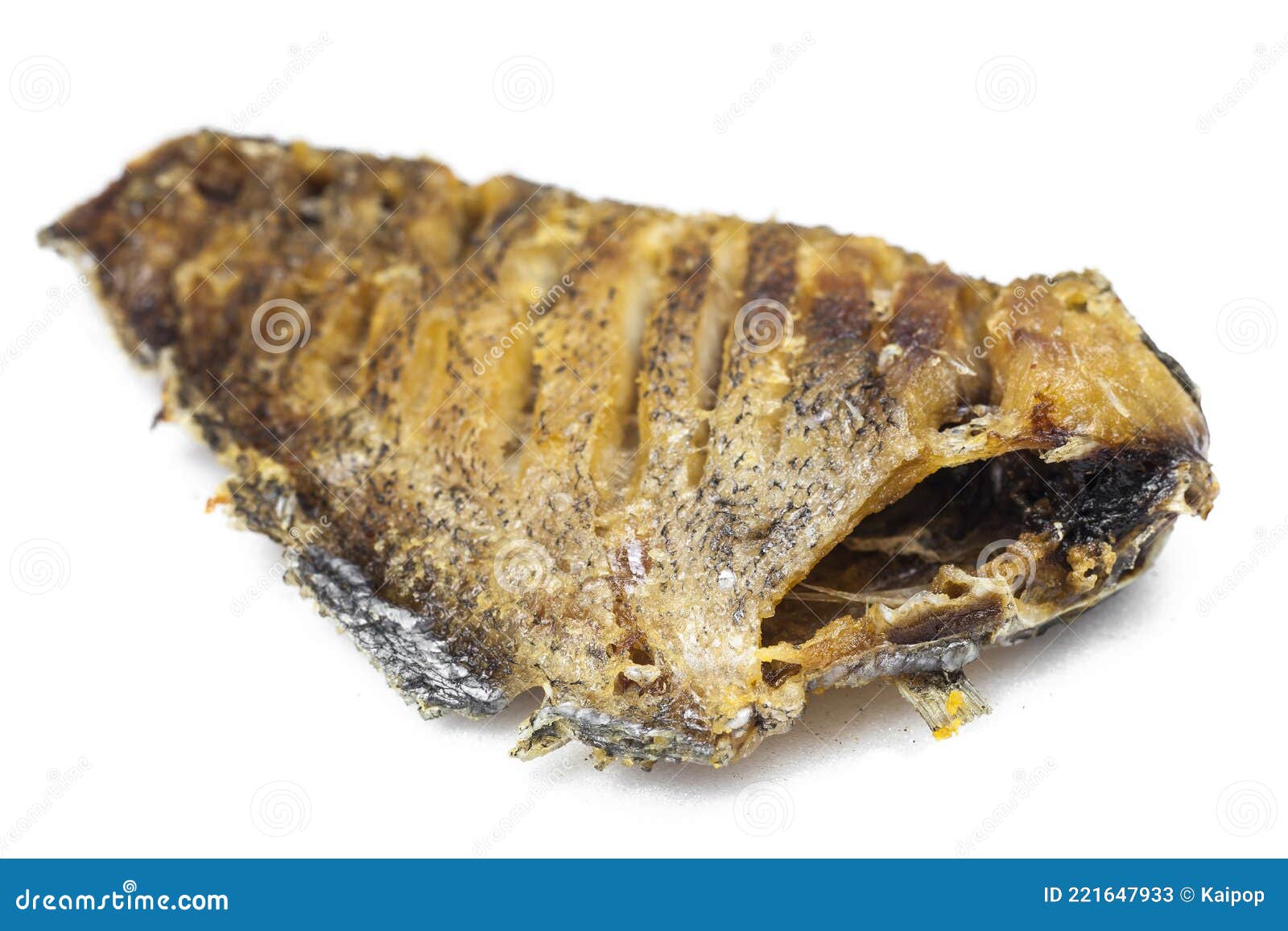 Thai Food Fish Fry in White Background Stock Image - Image of eating ...