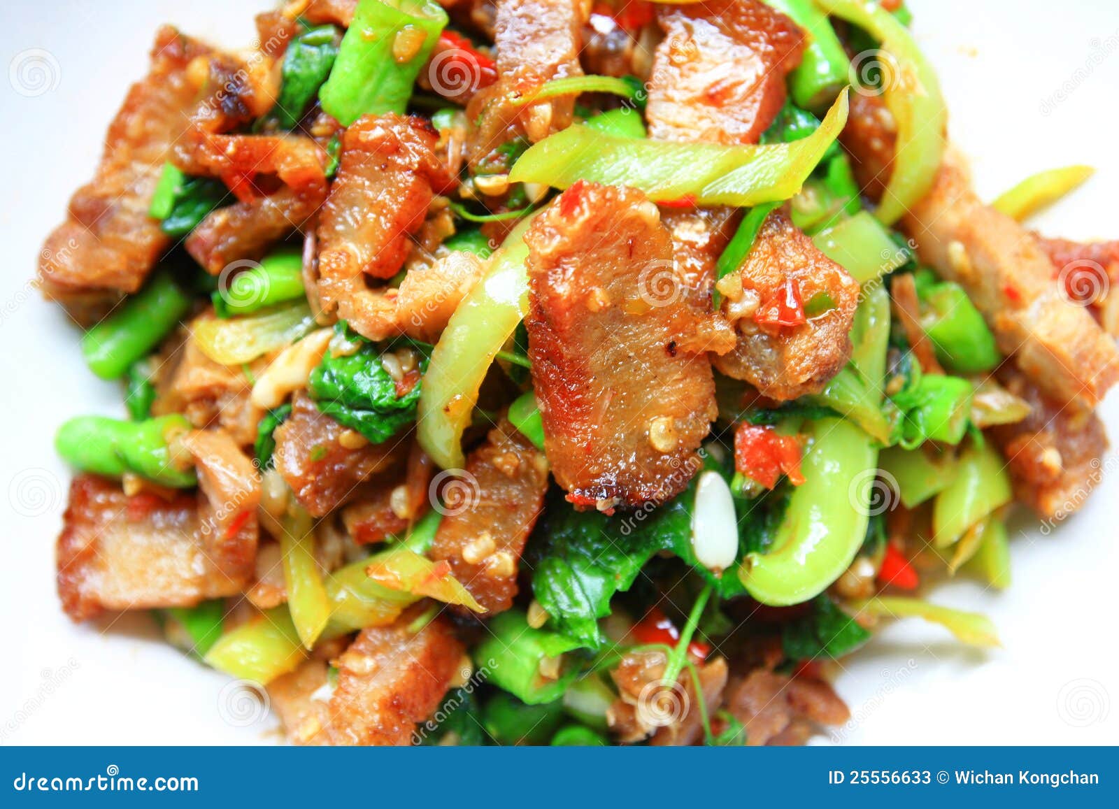 `Kao Pad Kapao`Thai Street Food Spicy Fried Rice & Pork.Or Spicy Fried ...