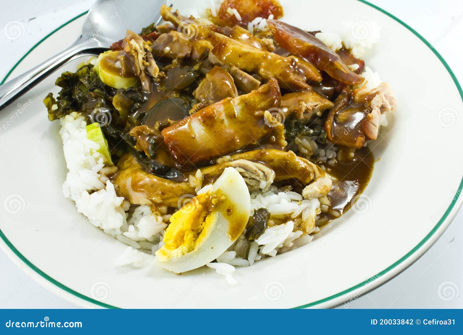 Thai Food is Name Red Pork with Rice Stock Photo - Image of sauce, asia ...