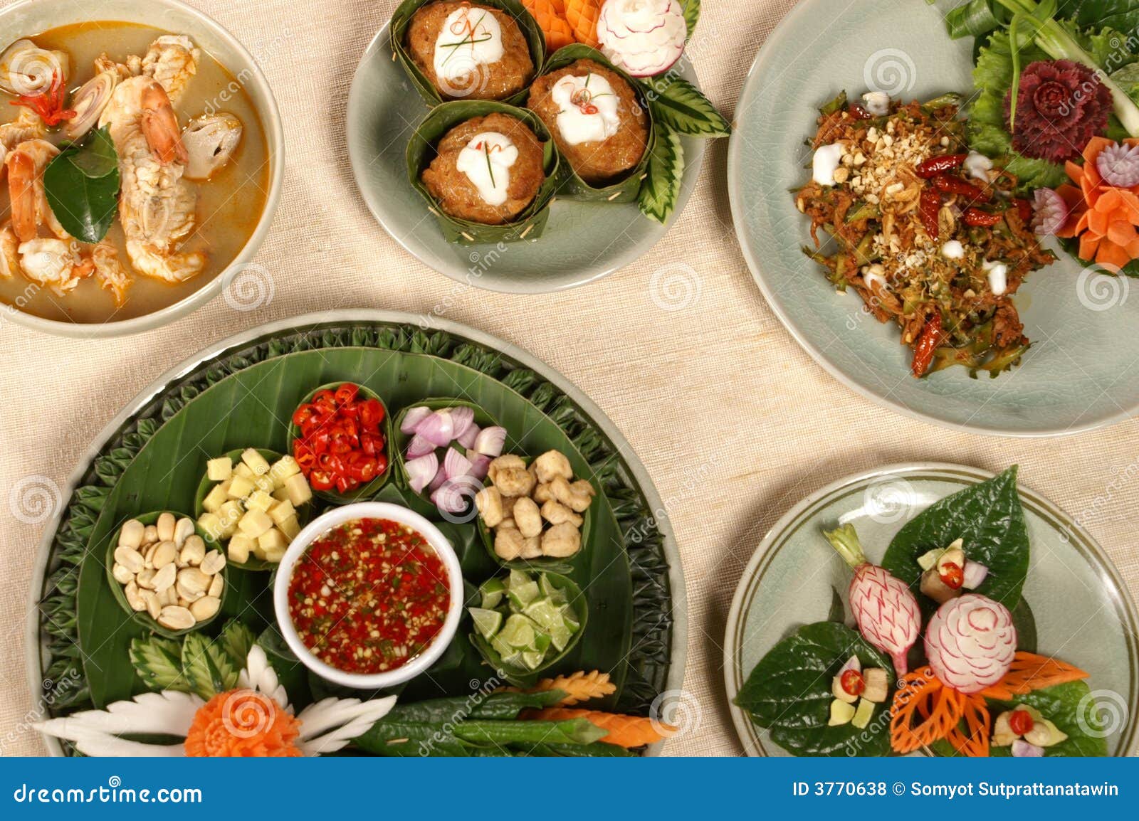 Thai food set stock photo. Image of milk, chilly, yellow - 3770638