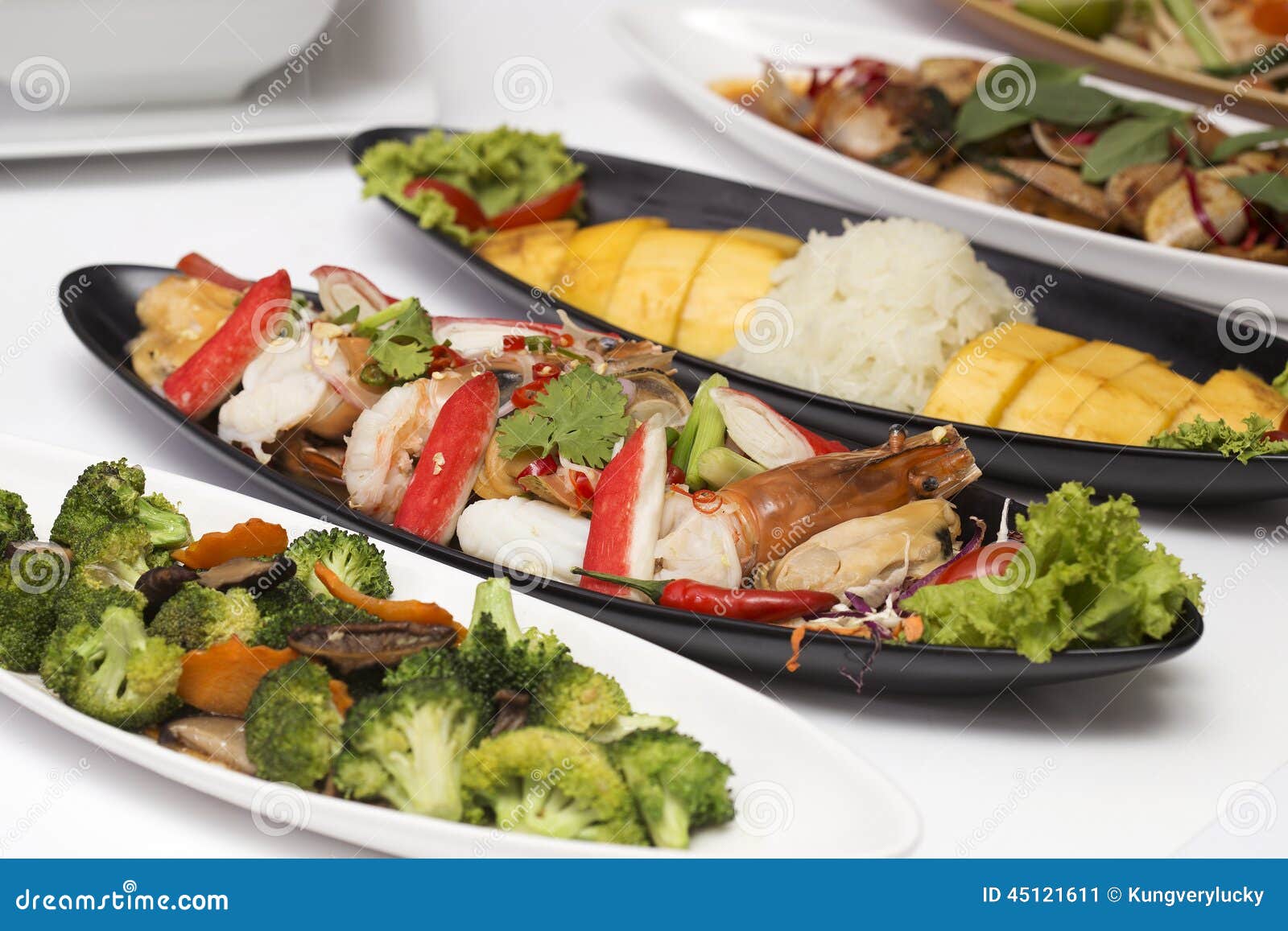 Thai Food set stock image. Image of detail, leaf, fish - 45121611
