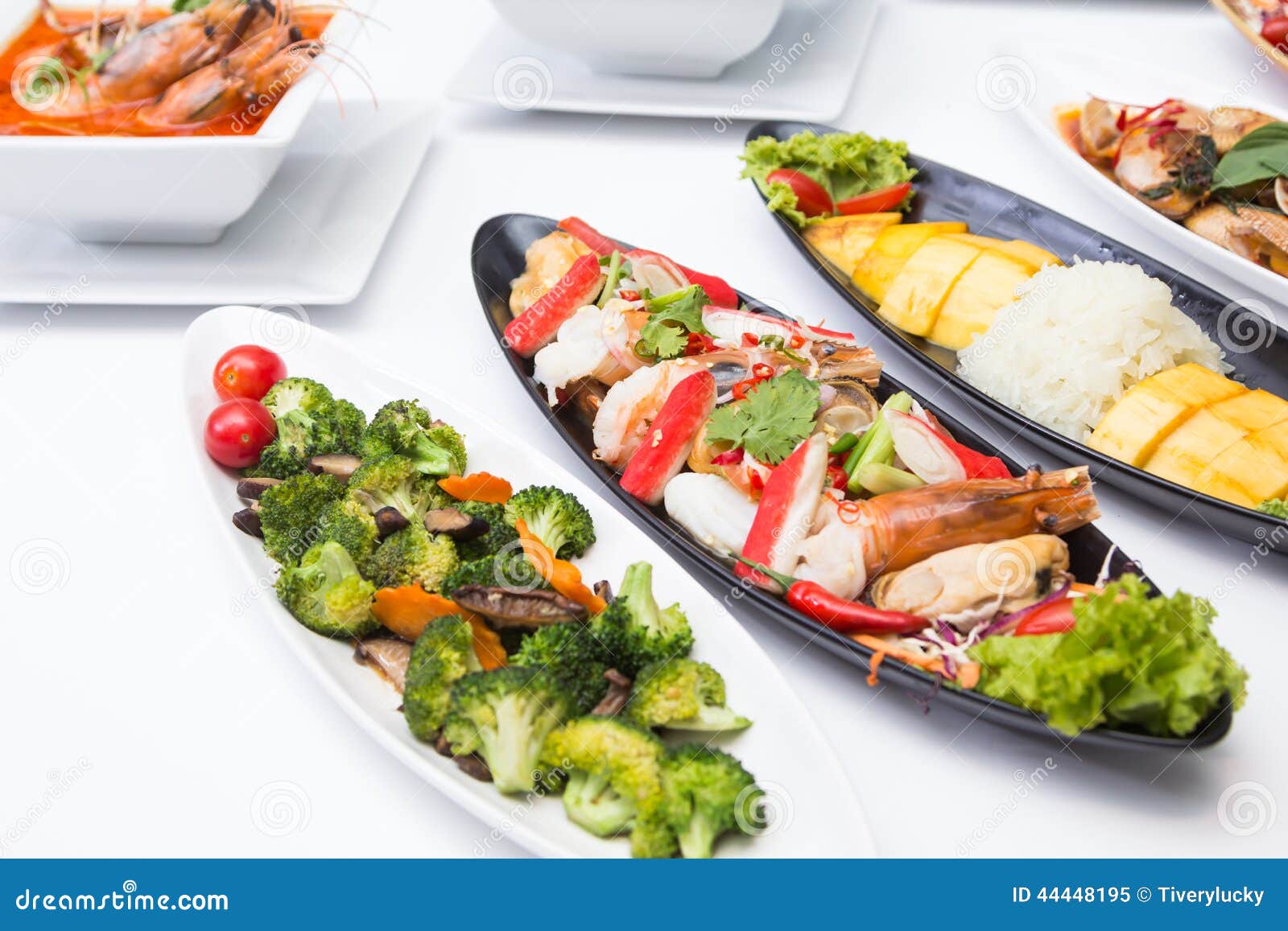 Thai food set stock image. Image of meat, rice, fried - 44448195